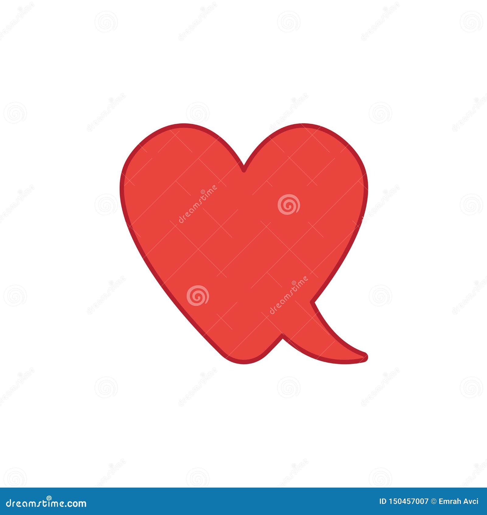 Vector Icon Concept of Heart-shaped Speech Bubble Stock Vector ...