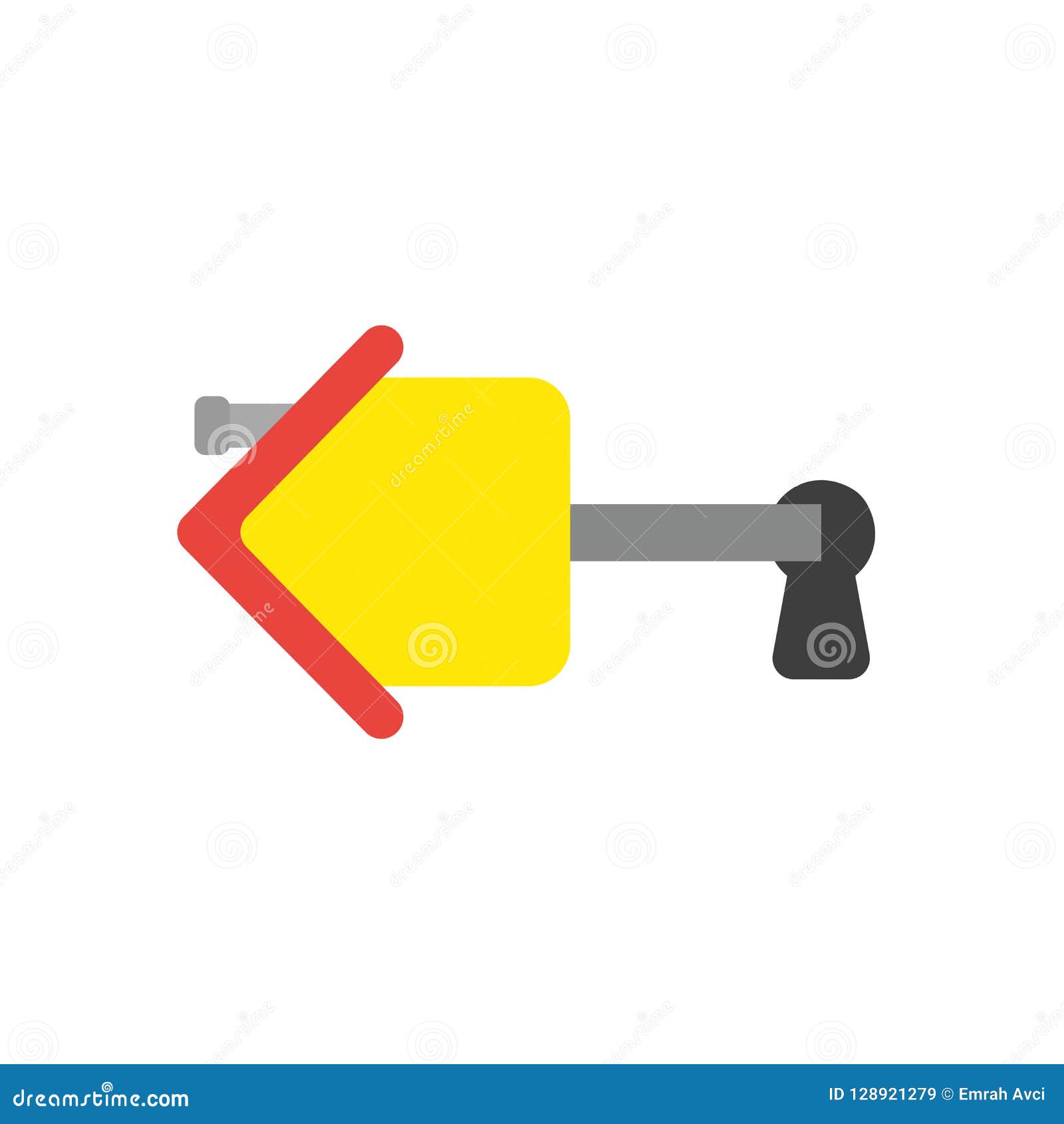 Vector Icon Concept of House Key Inside Keyhole Stock Vector ...