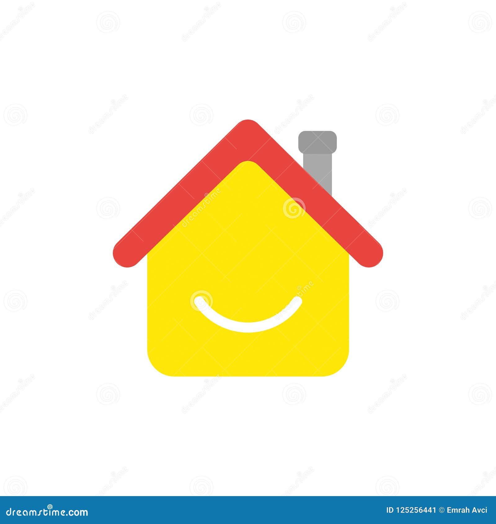 Vector Icon Concept of House with Smiling Mouth Stock Vector ...