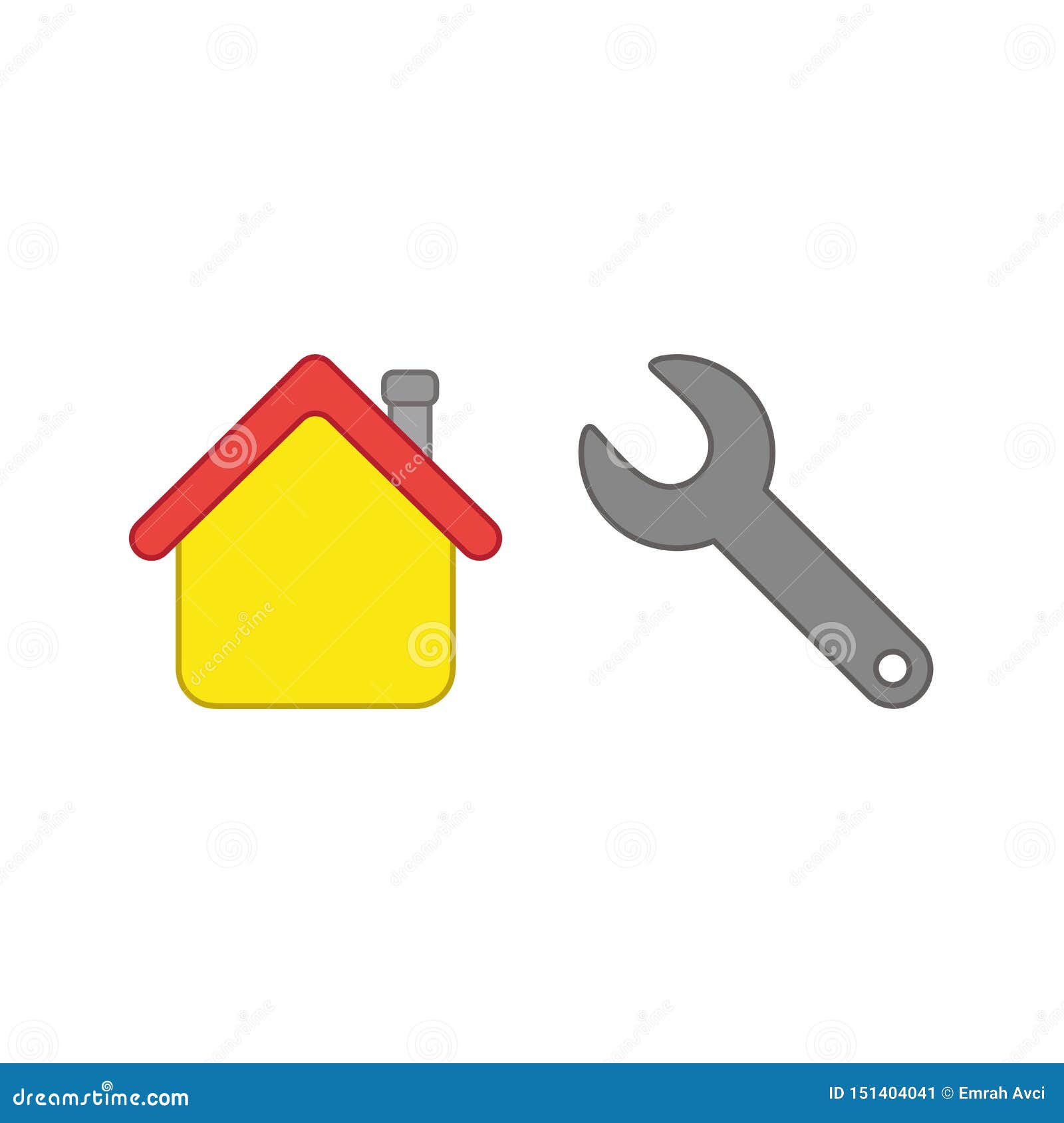 Vector Icon Concept of House with Spanner Stock Vector - Illustration ...