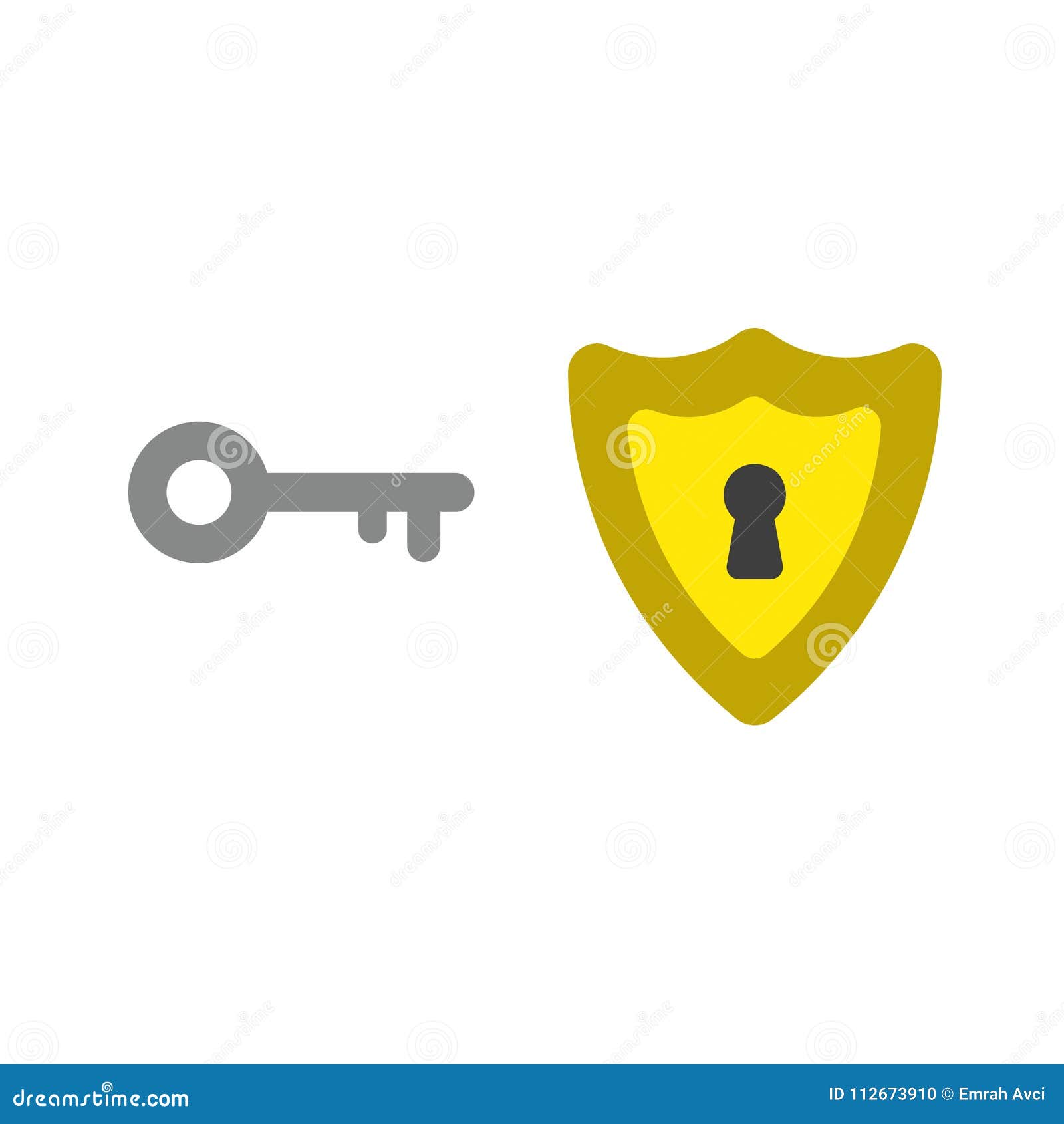 Vector Icon Concept of Keyhole Inside Shield Guard with Key Stock ...