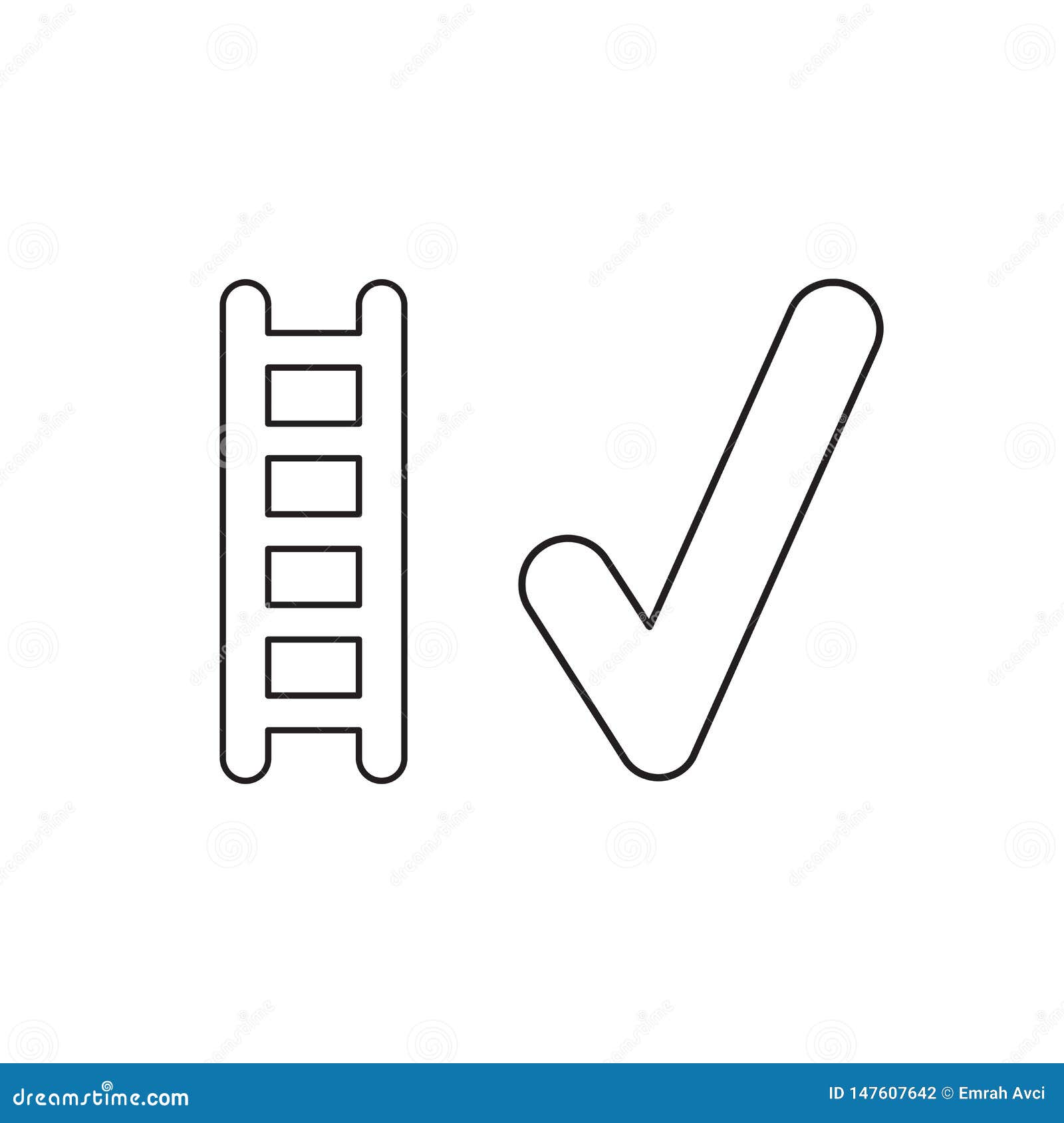 Vector Icon Concept of Ladder with Check Mark Stock Vector ...