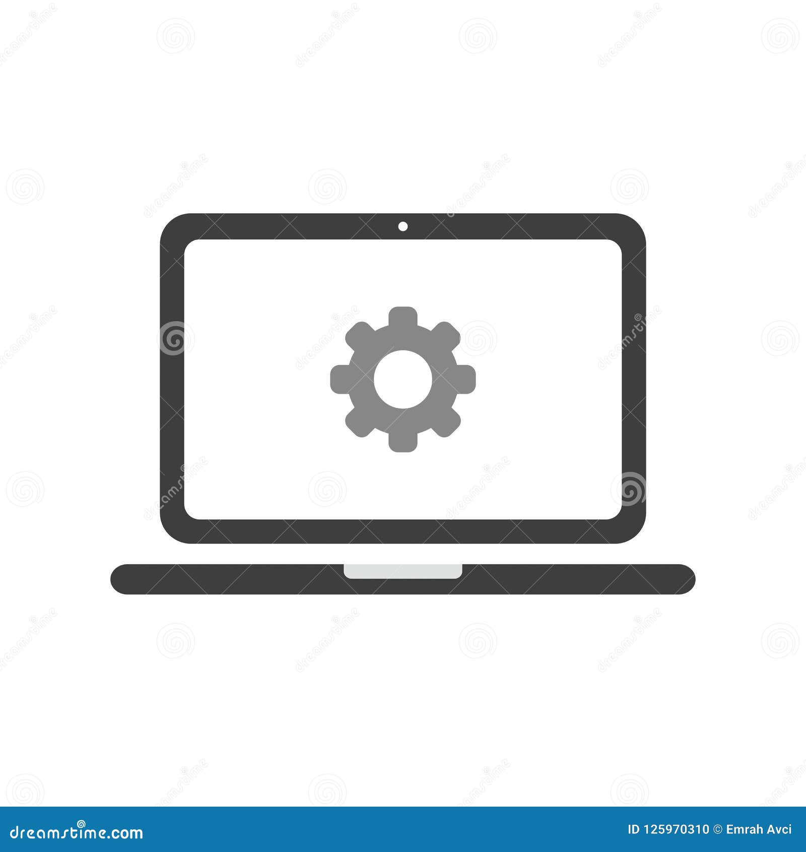 Vector Icon Concept of Laptop Computer with Gear Stock Vector ...