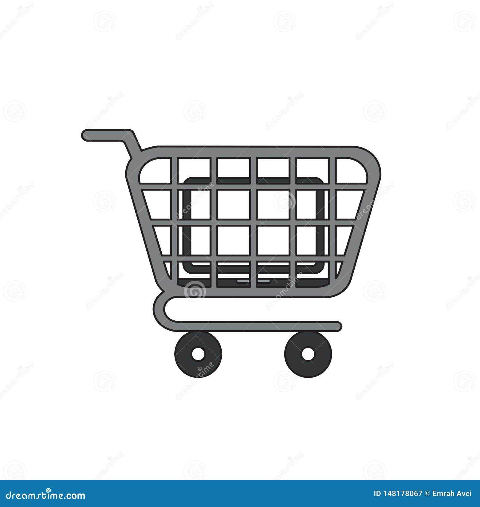 Vector Icon Concept of Laptop Inside Shopping Cart Stock Vector ...