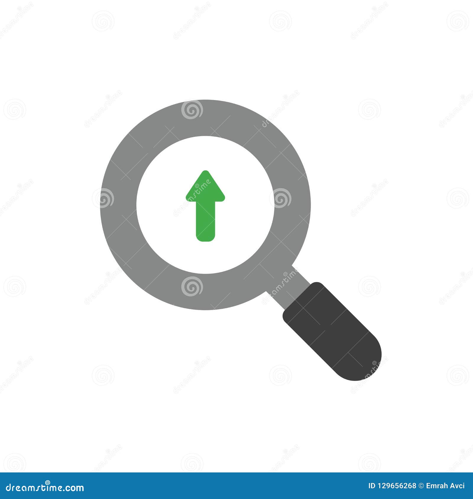 Vector Icon Concept of Magnifying Glass with Arrow Moving Up Stock ...