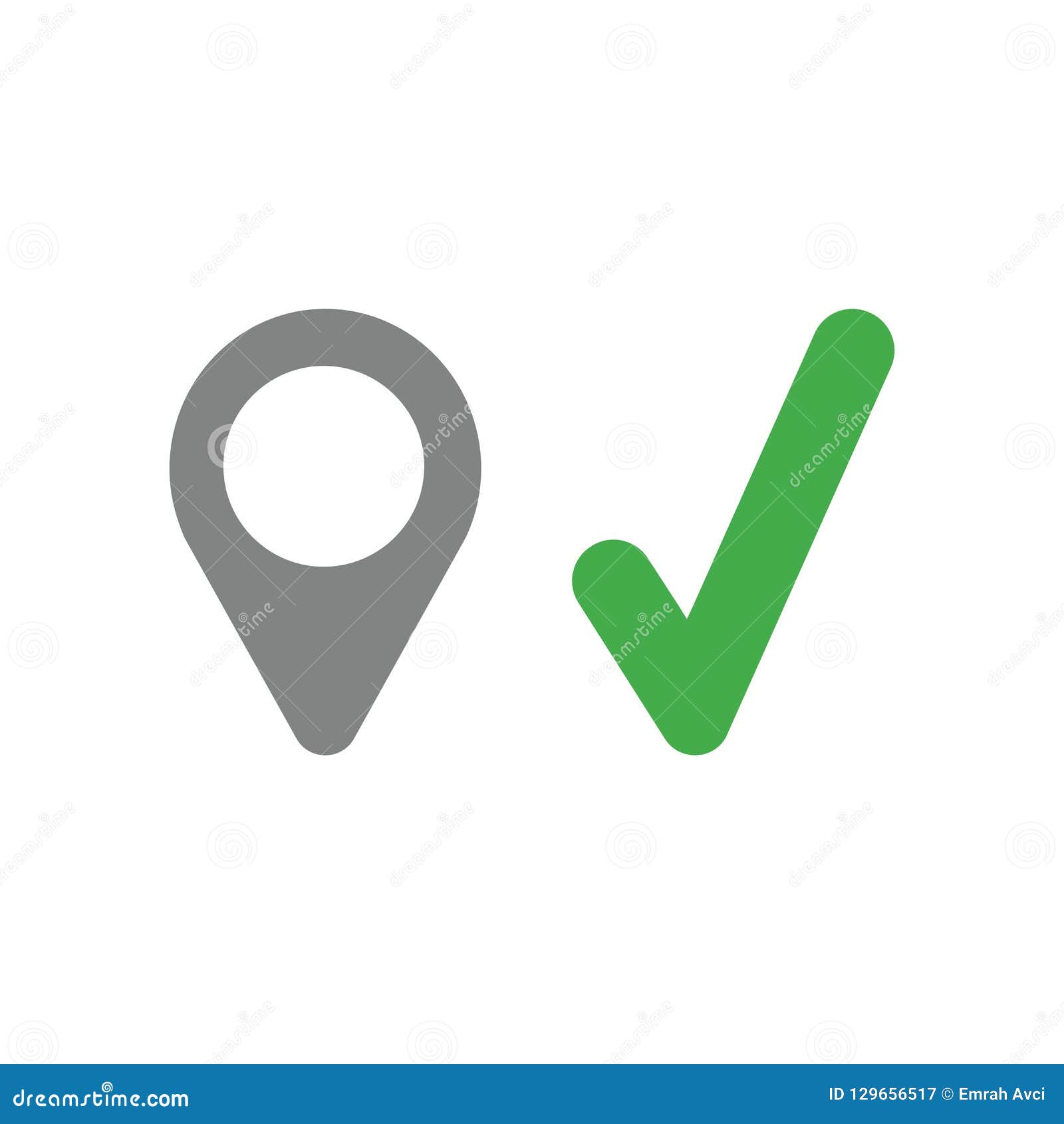 Vector Icon Concept of Map Pointer with Check Mark Stock Vector ...