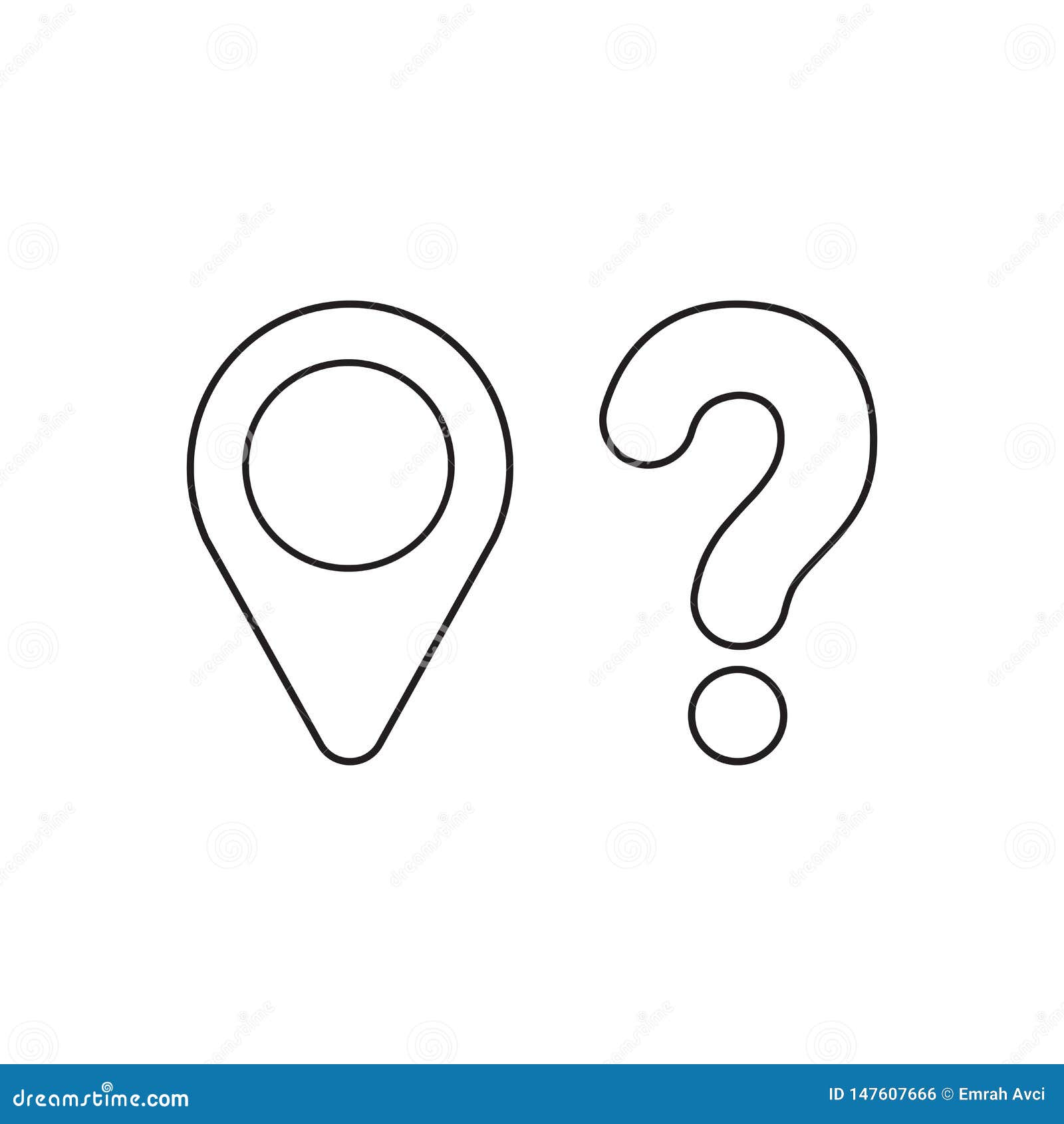 Vector Icon Concept of Map Pointer with Question Mark Stock Vector ...