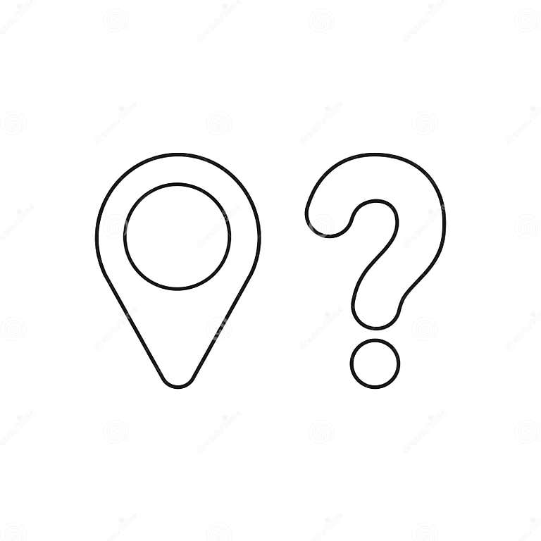 Vector Icon Concept of Map Pointer with Question Mark Stock Vector ...