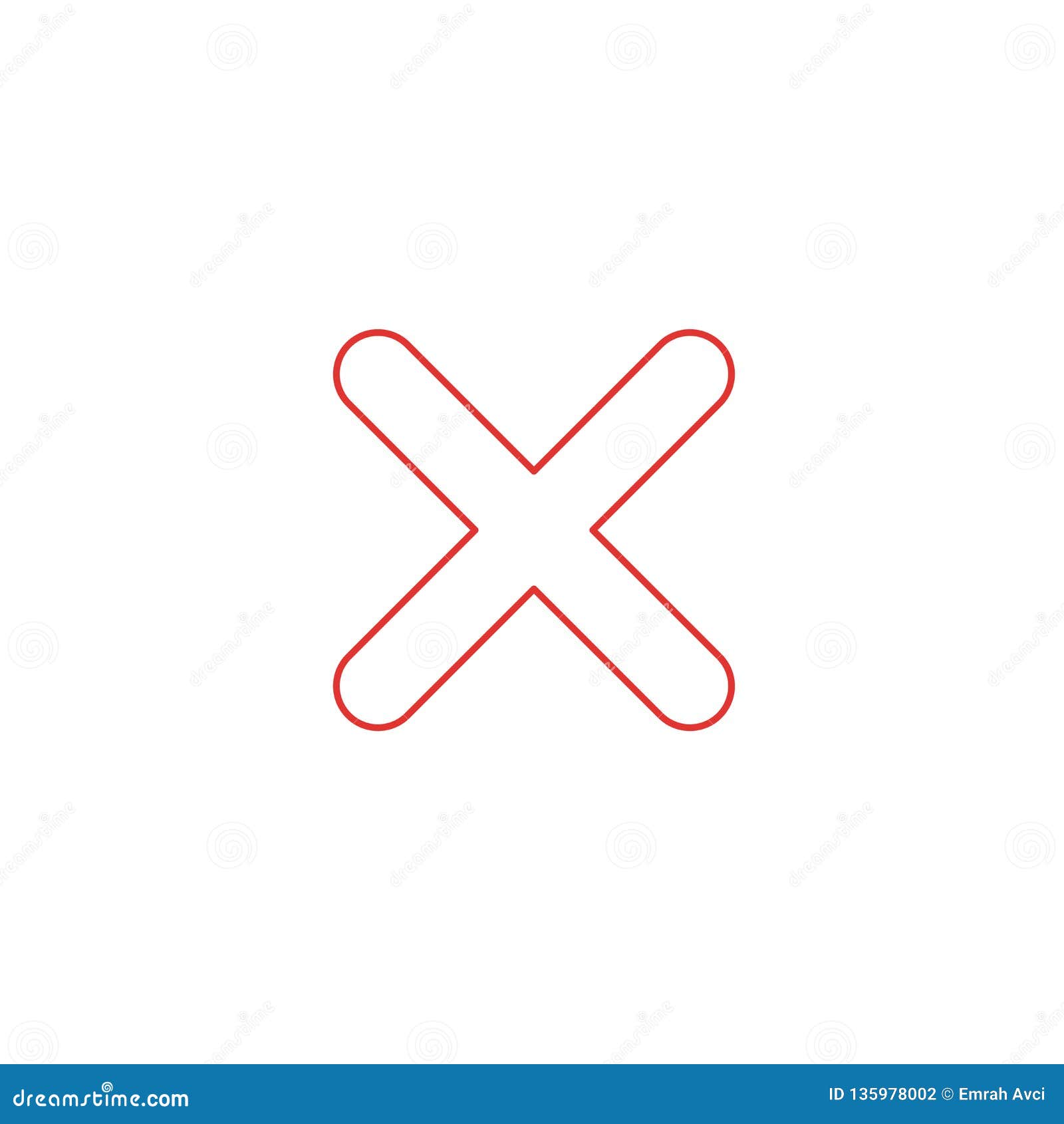 Vector Icon Concept of X Mark. Color Outlines Stock Vector ...