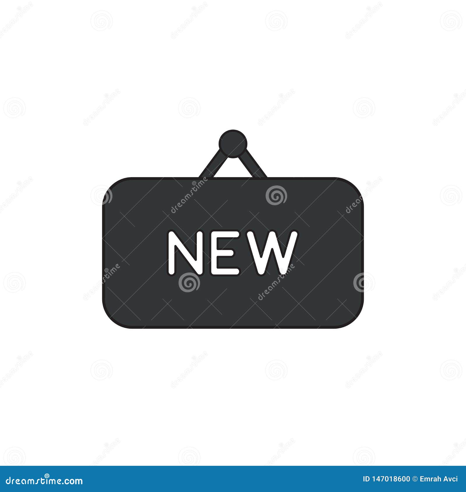 Vector Icon Concept of New Word Written on Hanging Sign Stock Vector ...