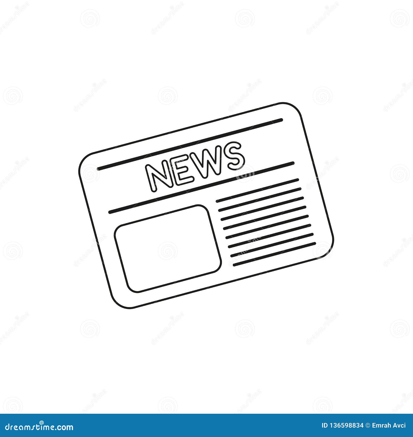 Vector Icon Concept of Newspaper. Black Outlines Stock Vector ...