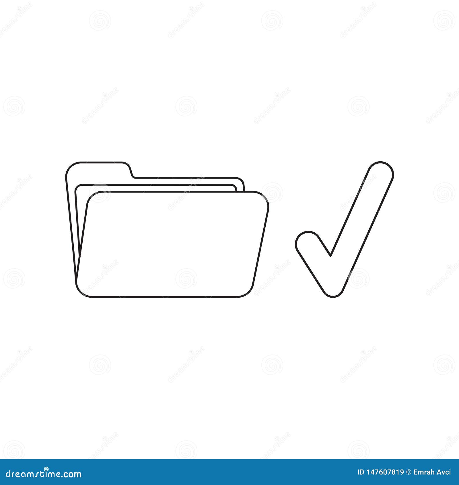 Vector Icon Concept of Open Folder with Check Mark Stock Vector ...