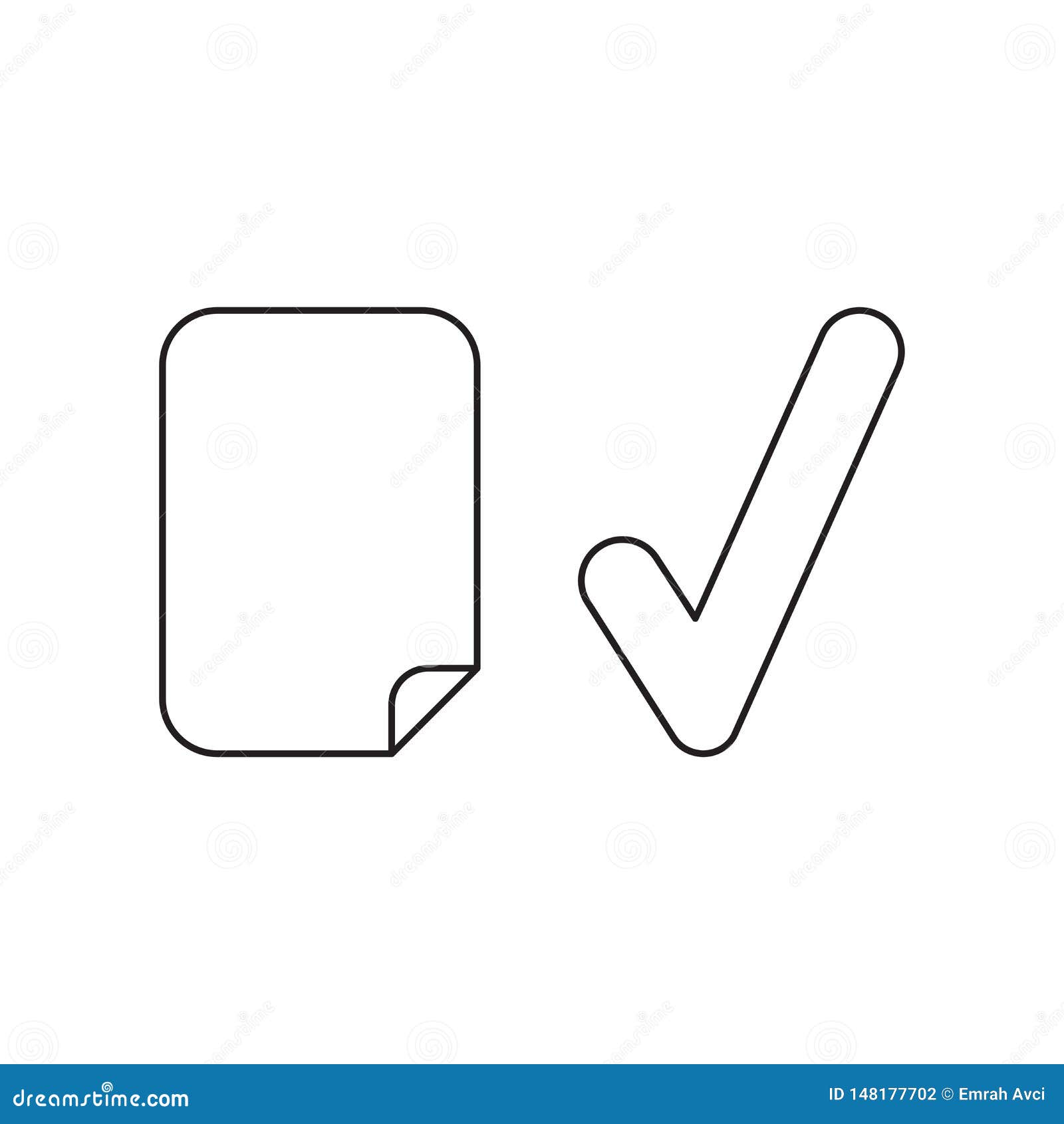 Vector Icon Concept of Paper with Check Mark Stock Vector ...