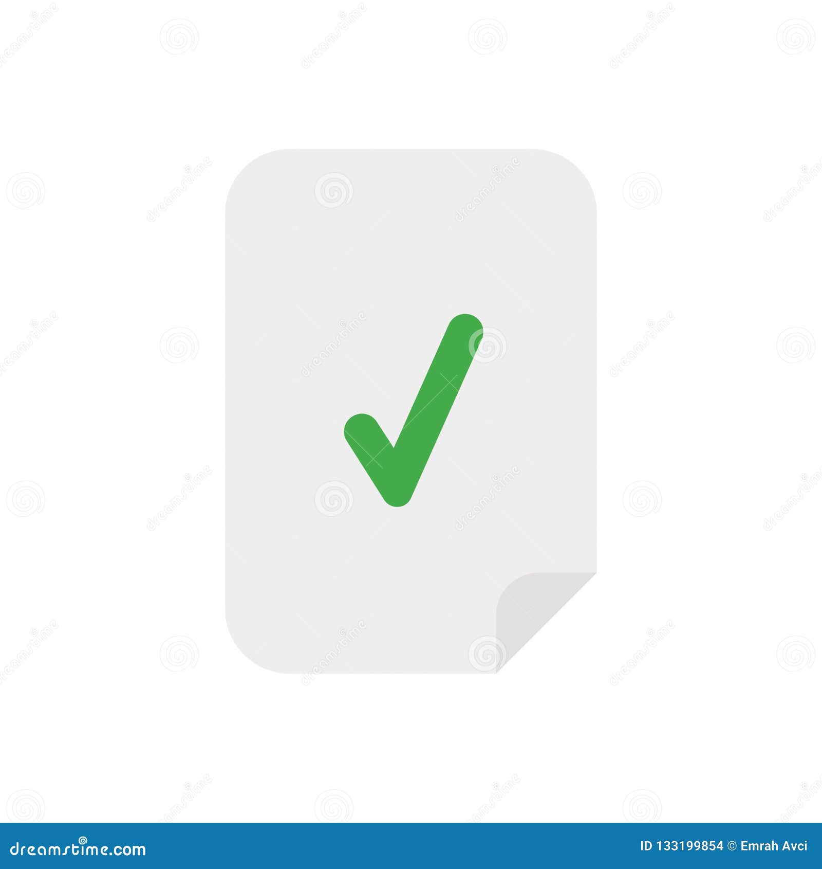 Vector Icon Concept of Paper with Check Mark Stock Vector ...