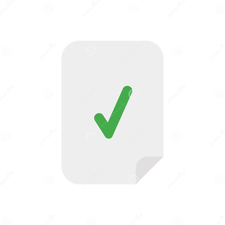 Vector Icon Concept of Paper with Check Mark Stock Vector ...