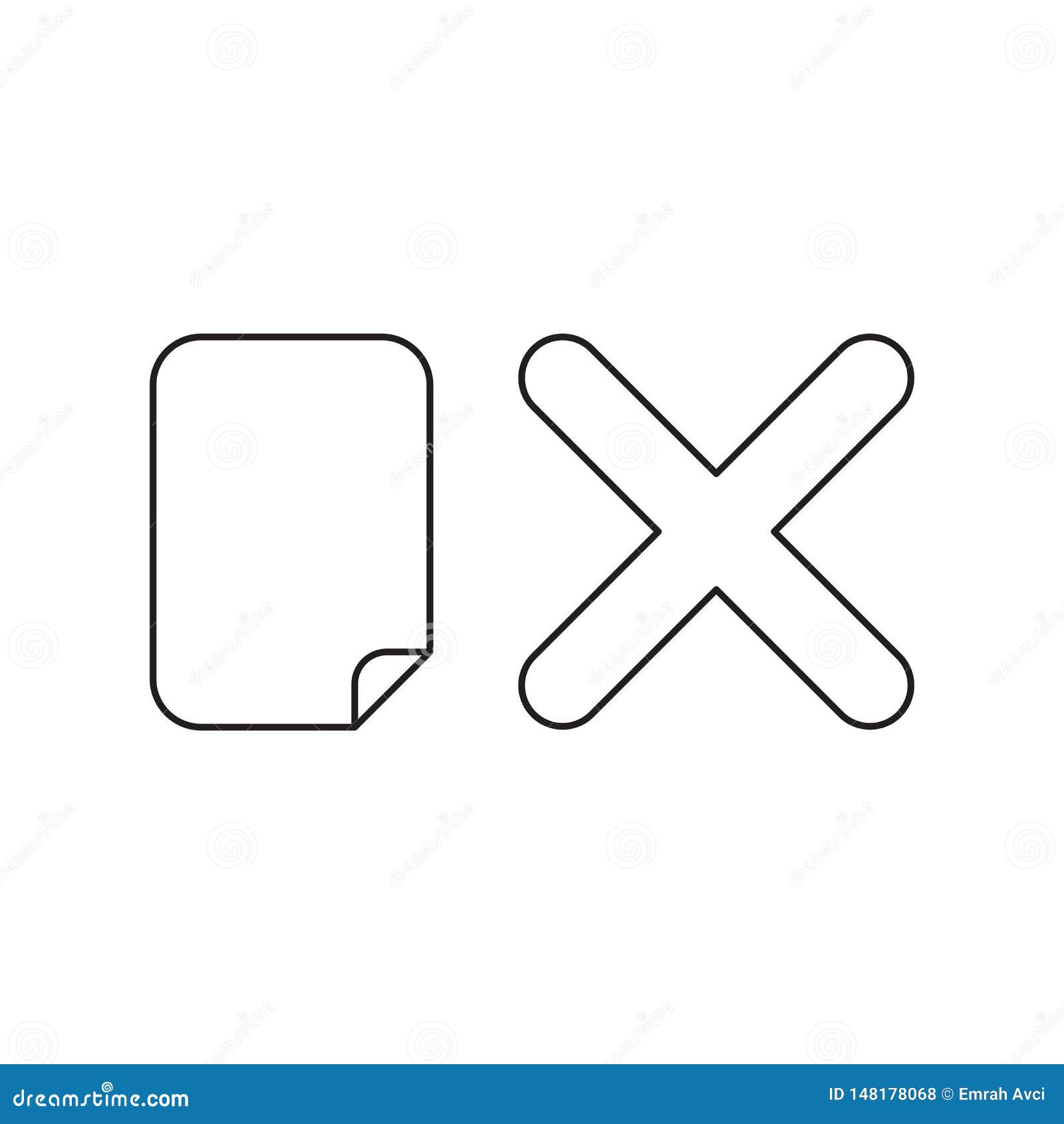 Vector Icon Concept of Paper with X Mark Stock Vector - Illustration of ...