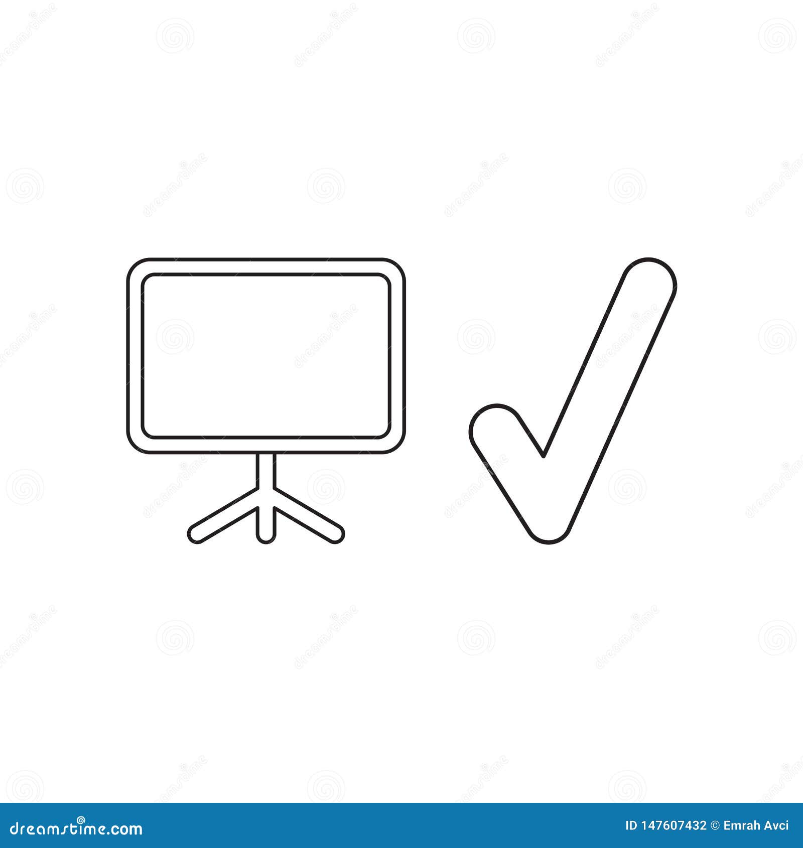 Vector Icon Concept of Presentation Chart with Check Mark Stock Vector ...