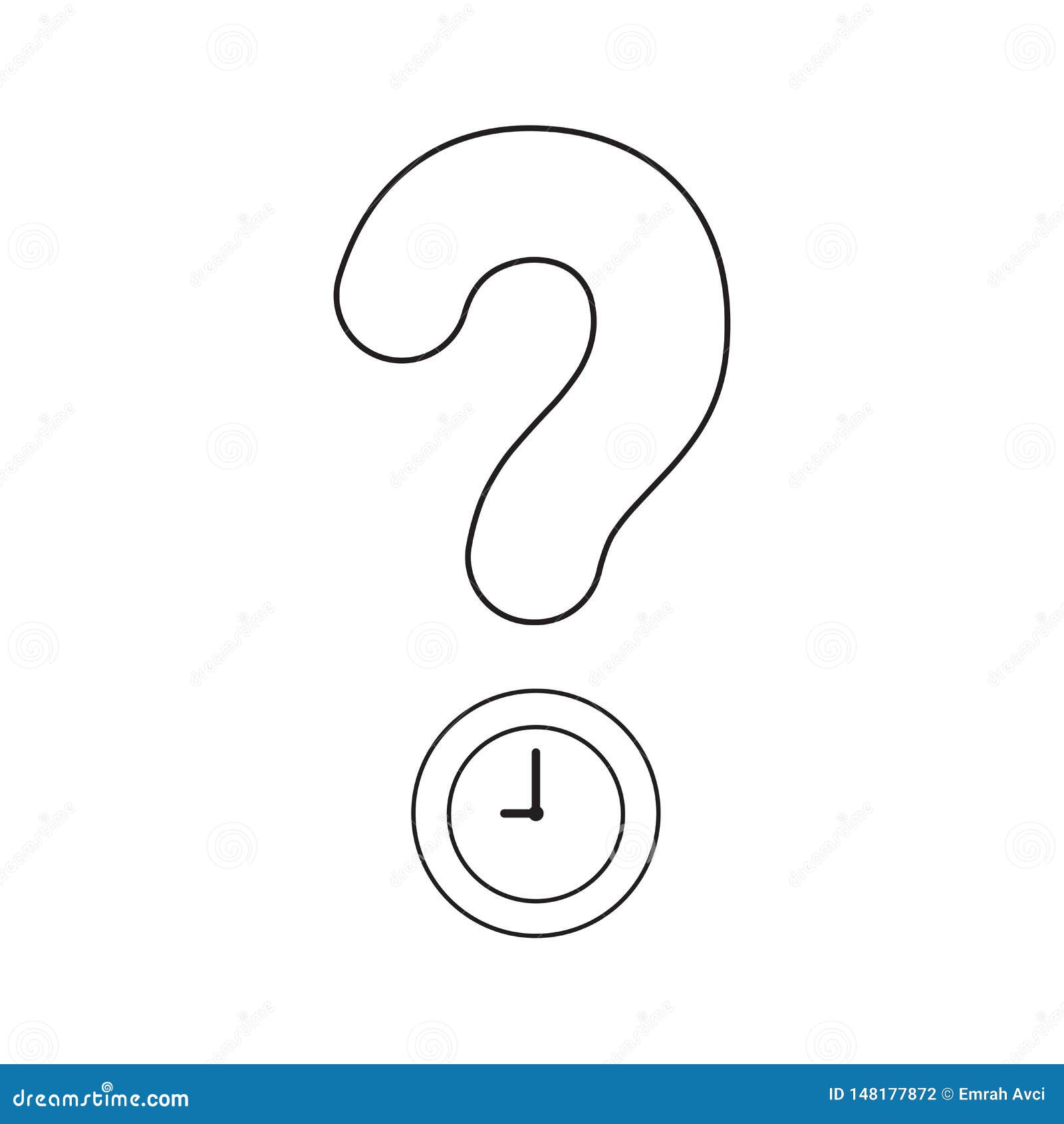Vector Icon Concept of Question Mark with Clock Time Stock Vector ...