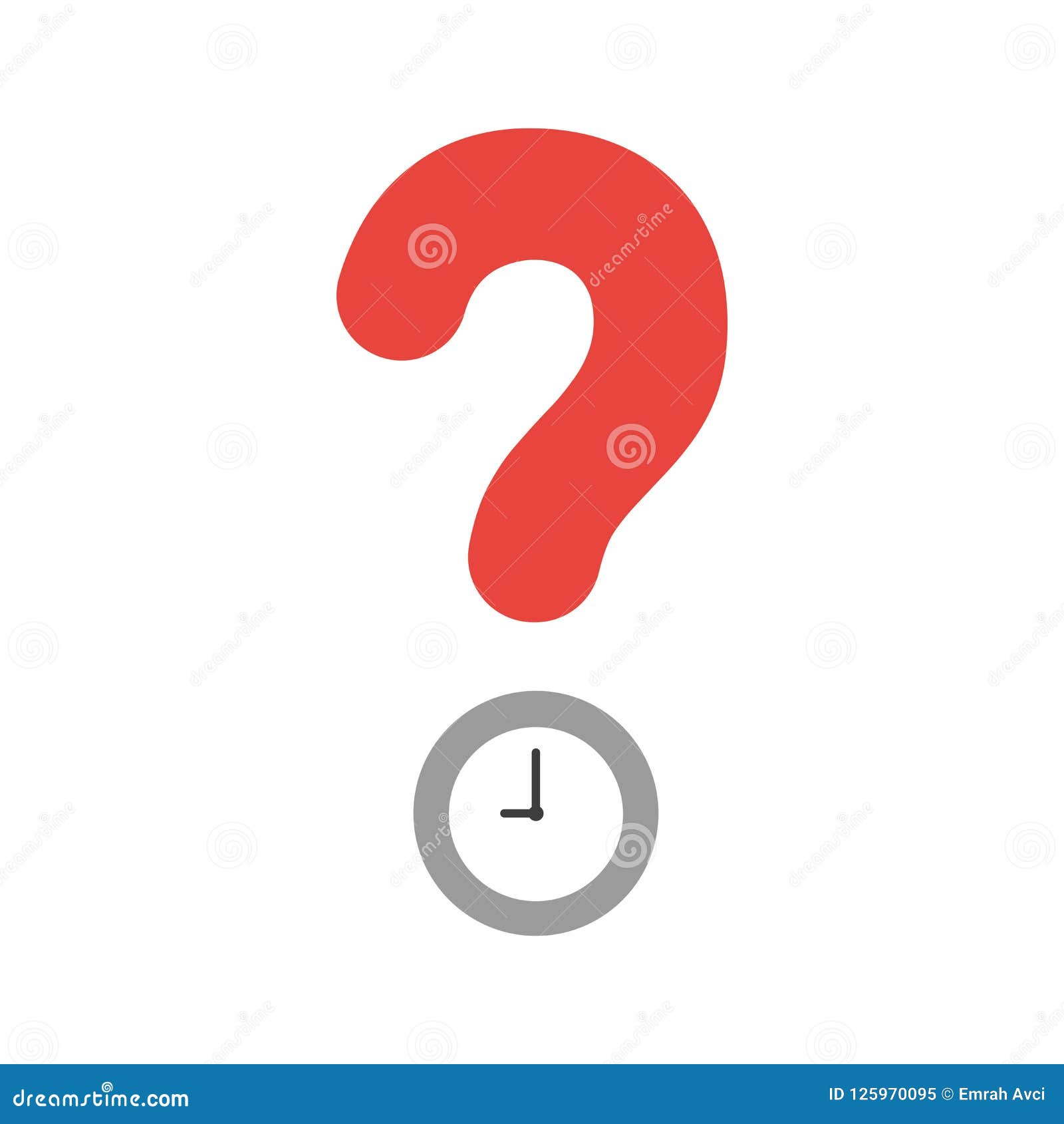 Vector Icon Concept of Question Mark with Clock Time Stock Vector ...