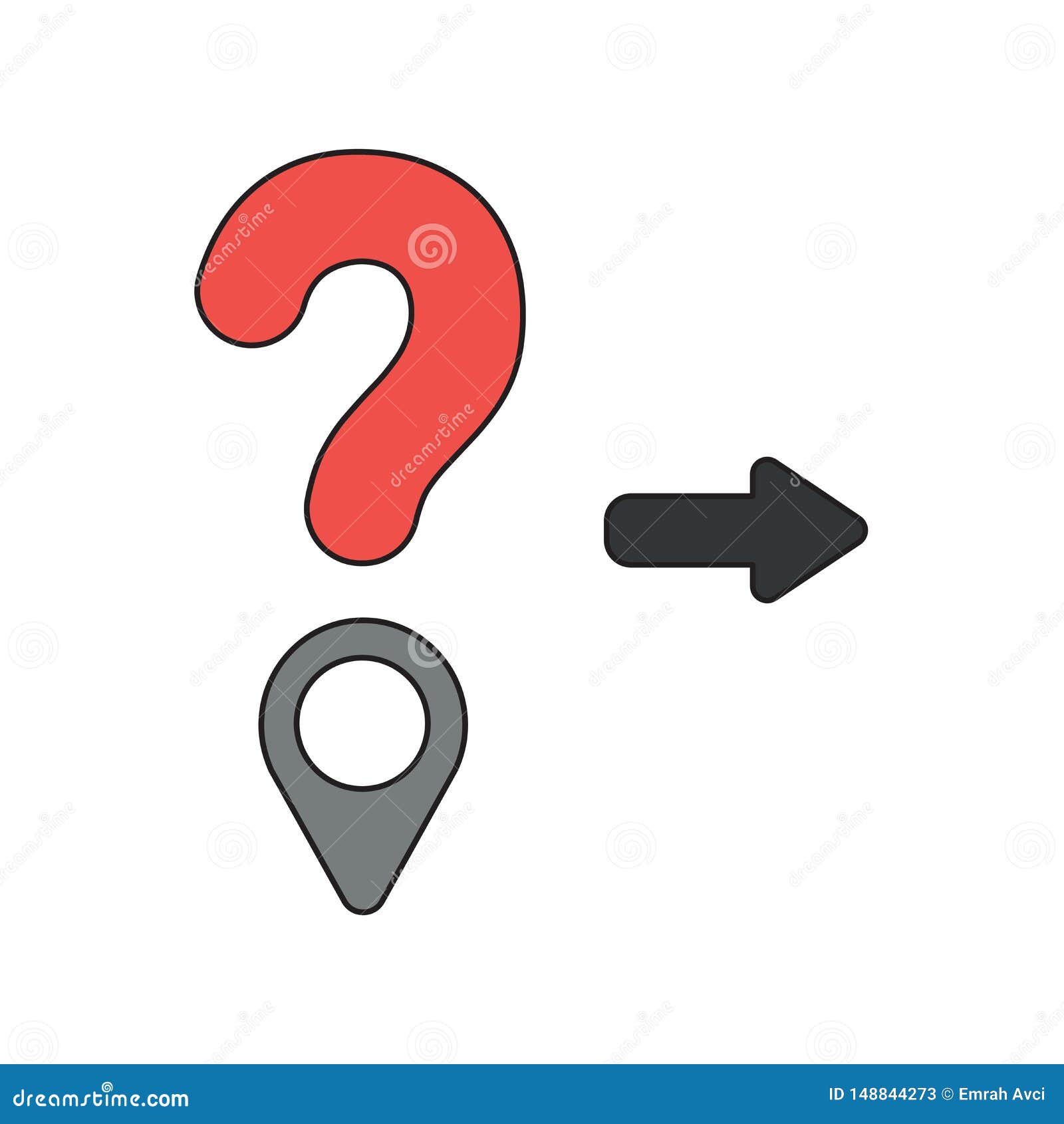 Vector Icon Concept of Question Mark and Map Pointer Stock Vector ...