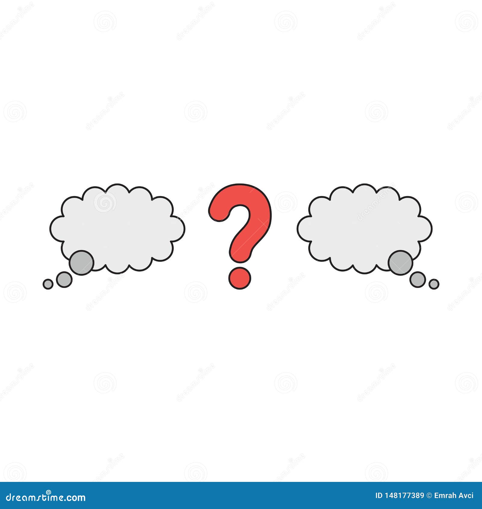 Vector Icon Concept of Question Mark between Thought Bubbles Stock ...