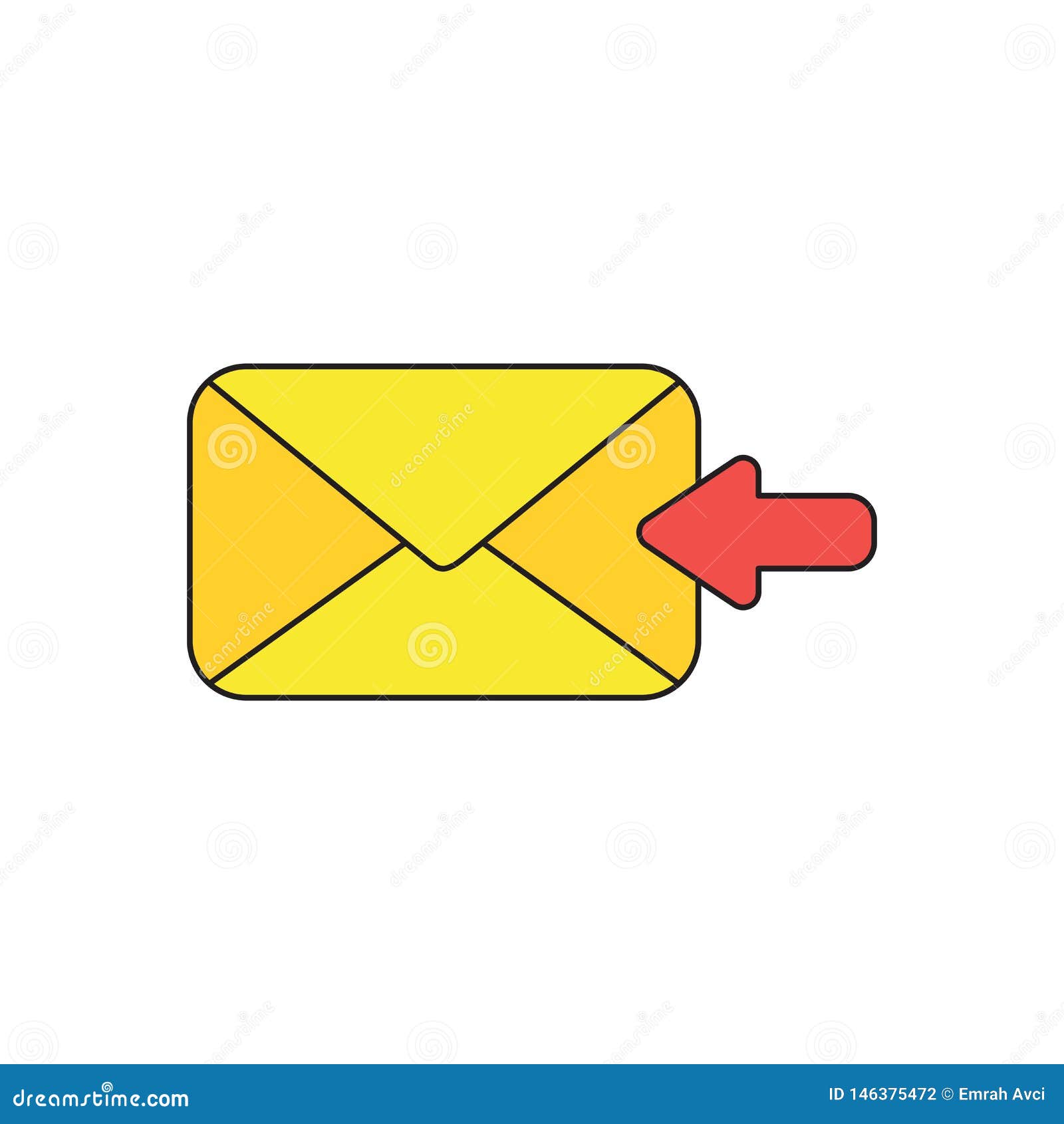 Vector Icon Concept of Receive Message or Email with Envelope and Arrow ...
