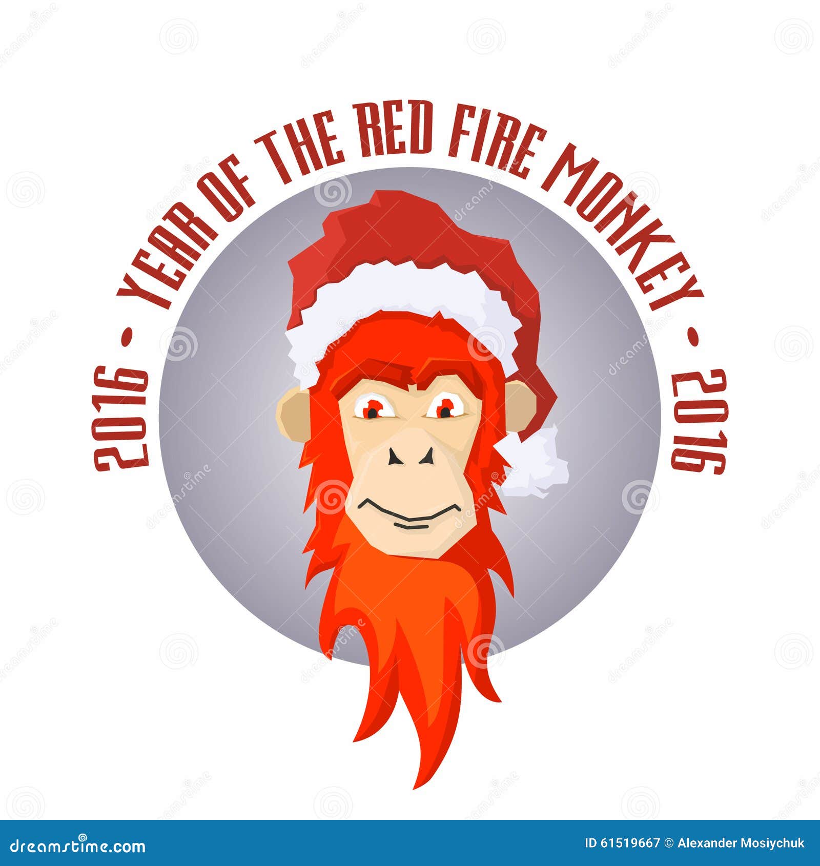 Vector Icon Concept of Red Fire Mokey. Stock Vector - Illustration of ...