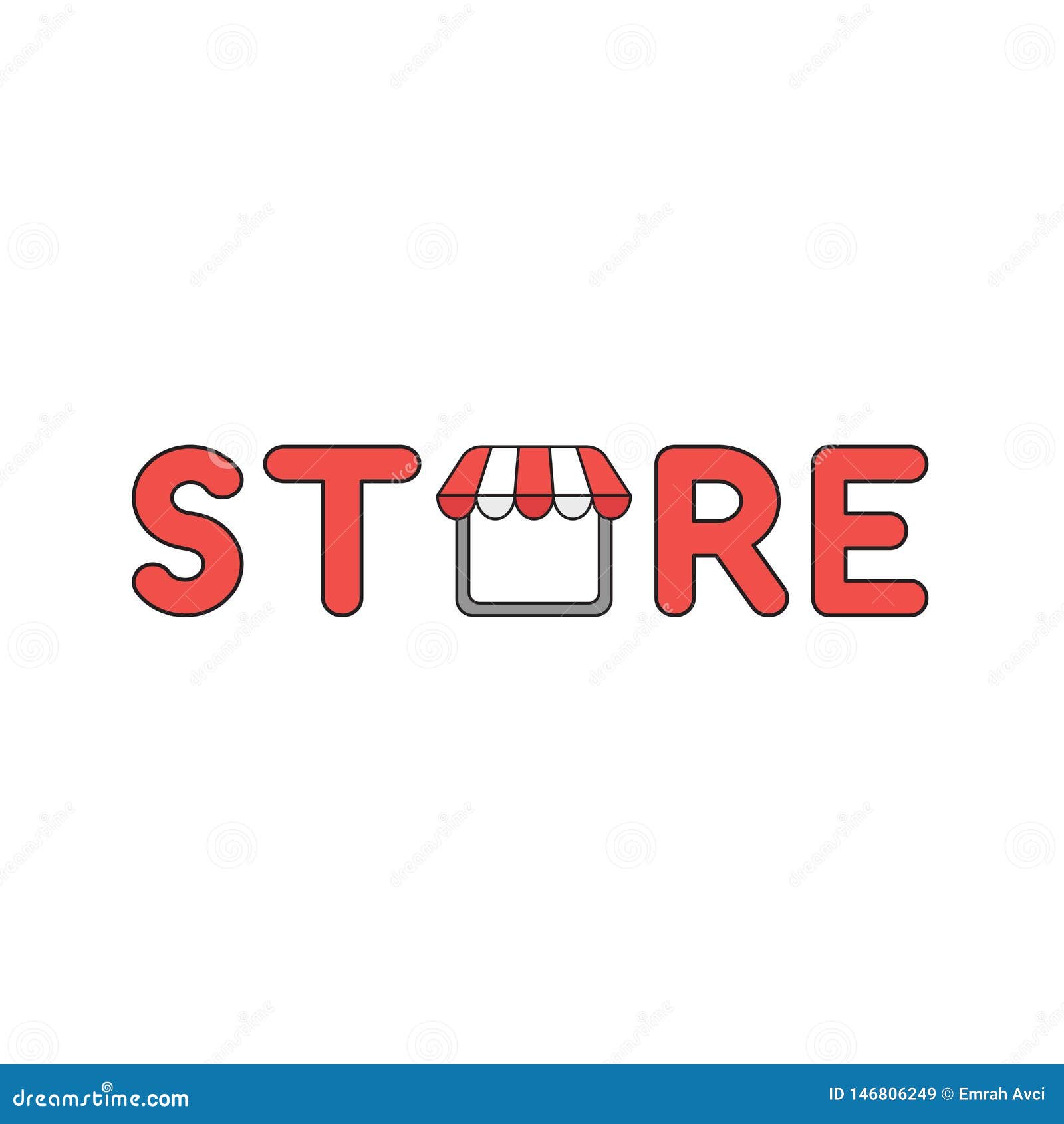 Vector Icon Concept of Store Word with Store Stock Vector ...