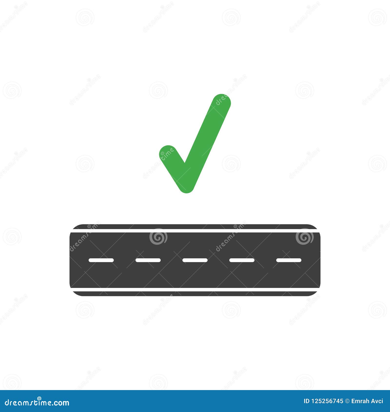 Vector Icon Concept of Road with Check Mark Stock Vector - Illustration ...
