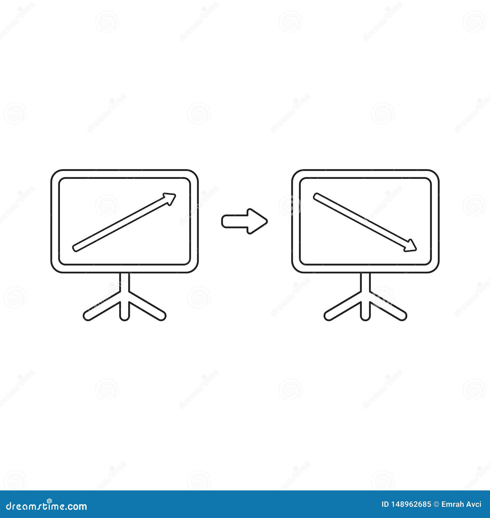 Vector Icon Concept of Sales Chart Arrow Up and Down Stock Vector ...