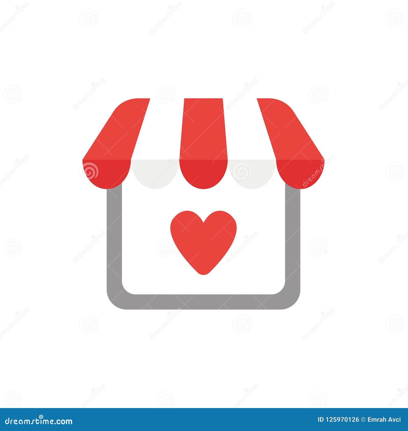 Vector Icon Concept of Shop Store with Heart Stock Vector ...
