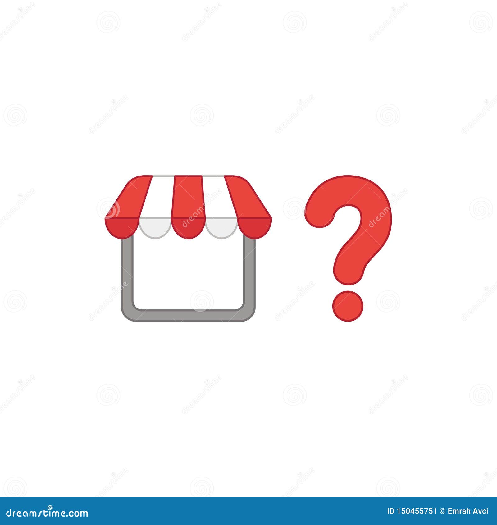 Vector Icon Concept of Shop Store with Question Mark Stock Vector ...