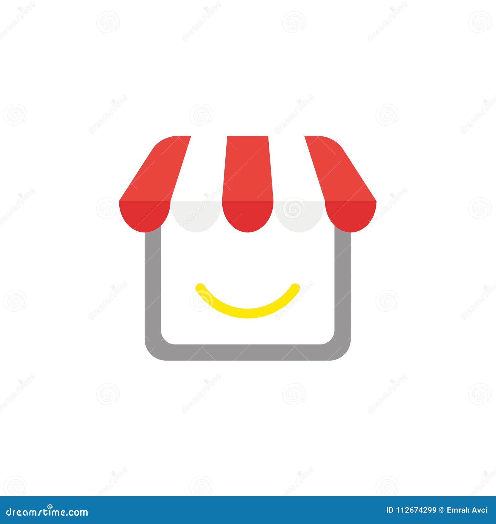 Vector Icon Concept of Shop Store with Smiling Mouth Stock Vector ...