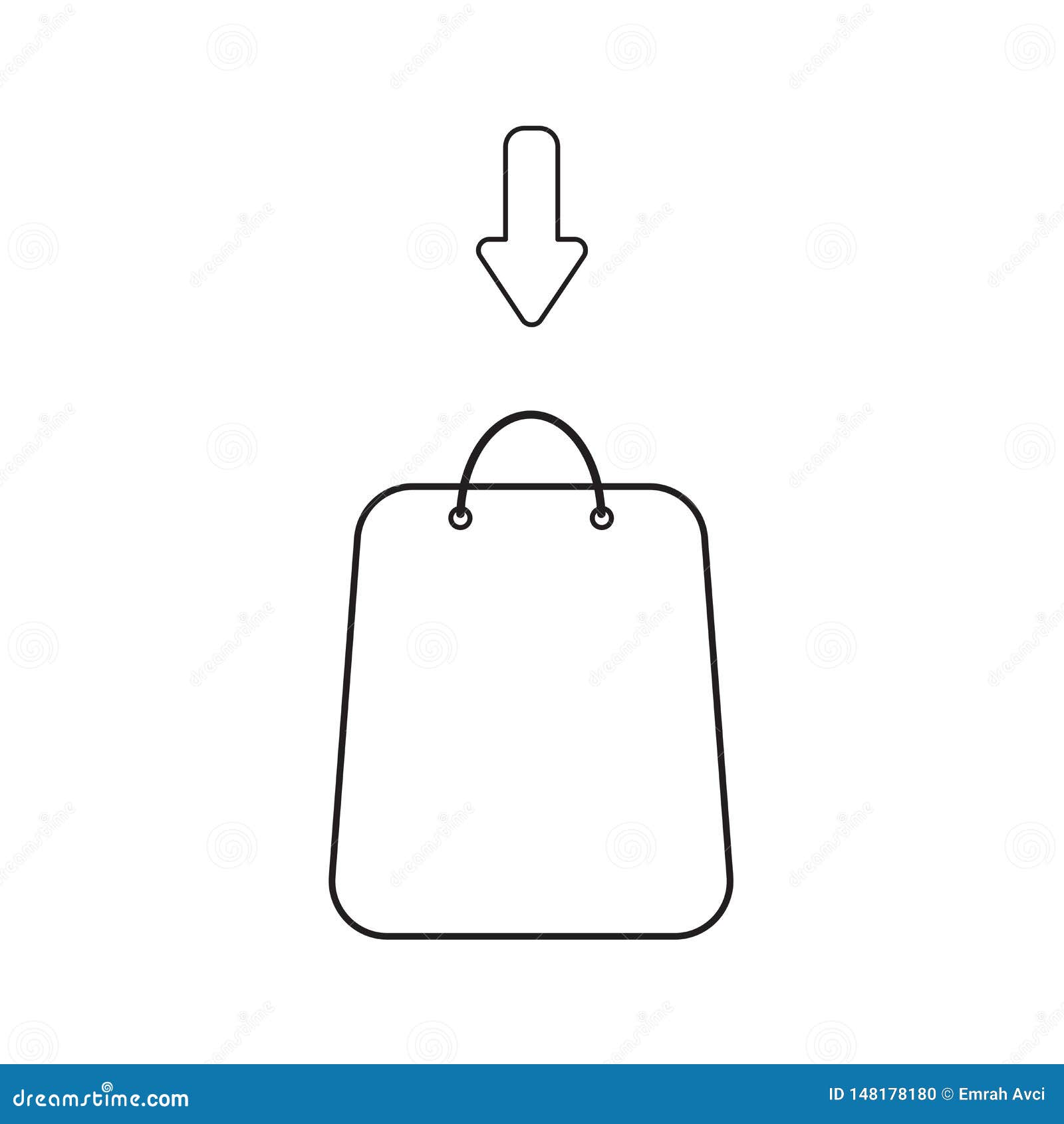 Vector Icon Concept of Shopping Bag with Arrow Stock Vector ...