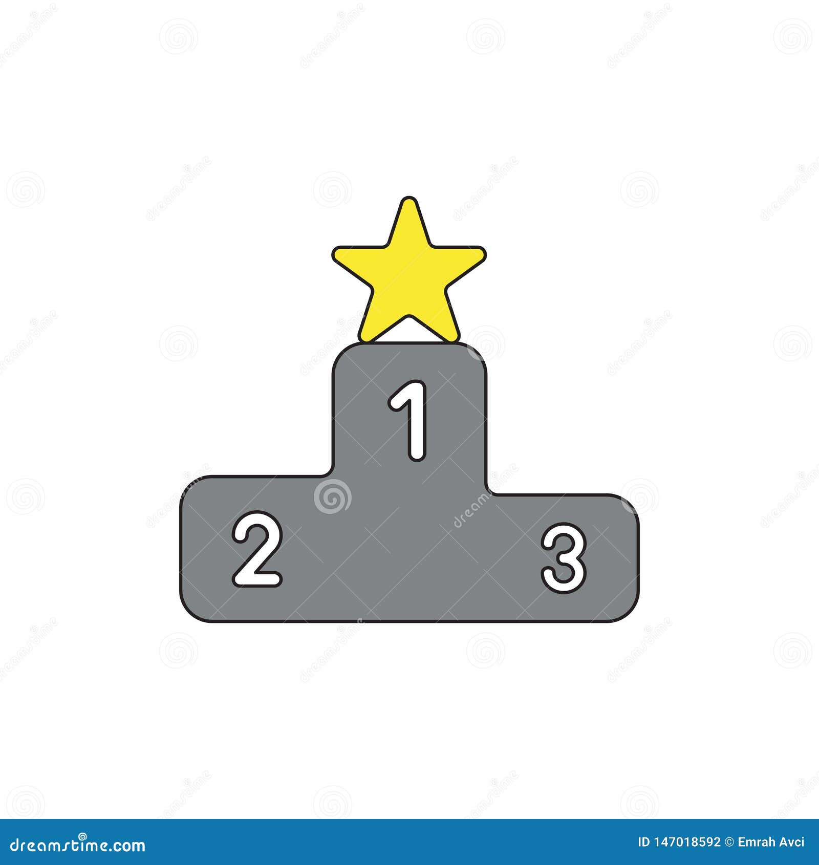 Vector Icon Concept of Star on First Place of Winners Podium Stock ...