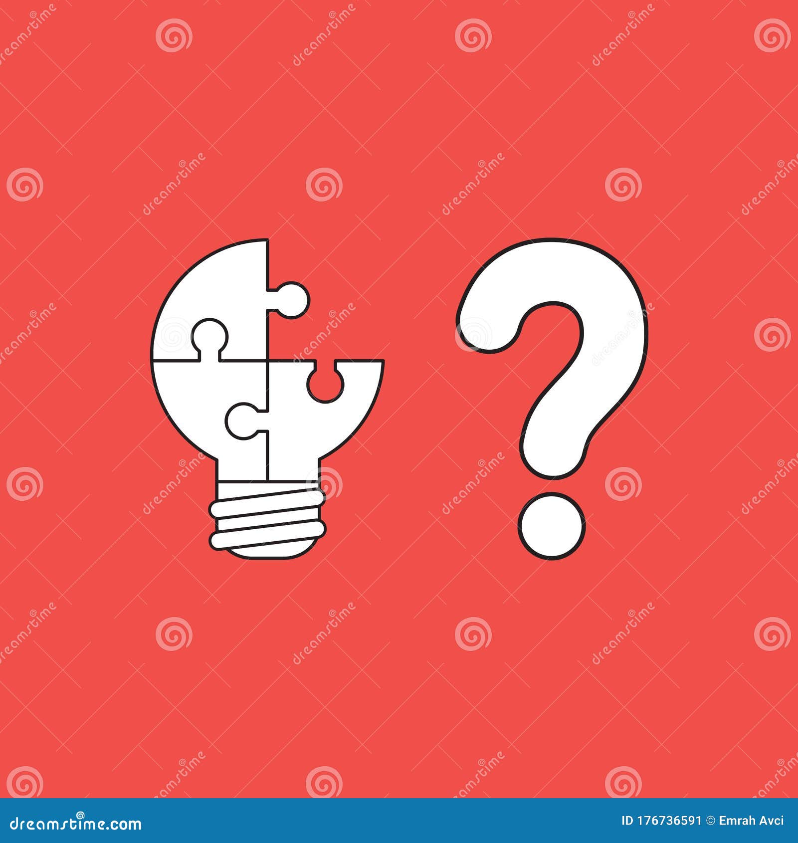 Vector Icon Concept of Three Connected Light Bulb Puzzle, Missing Piece ...