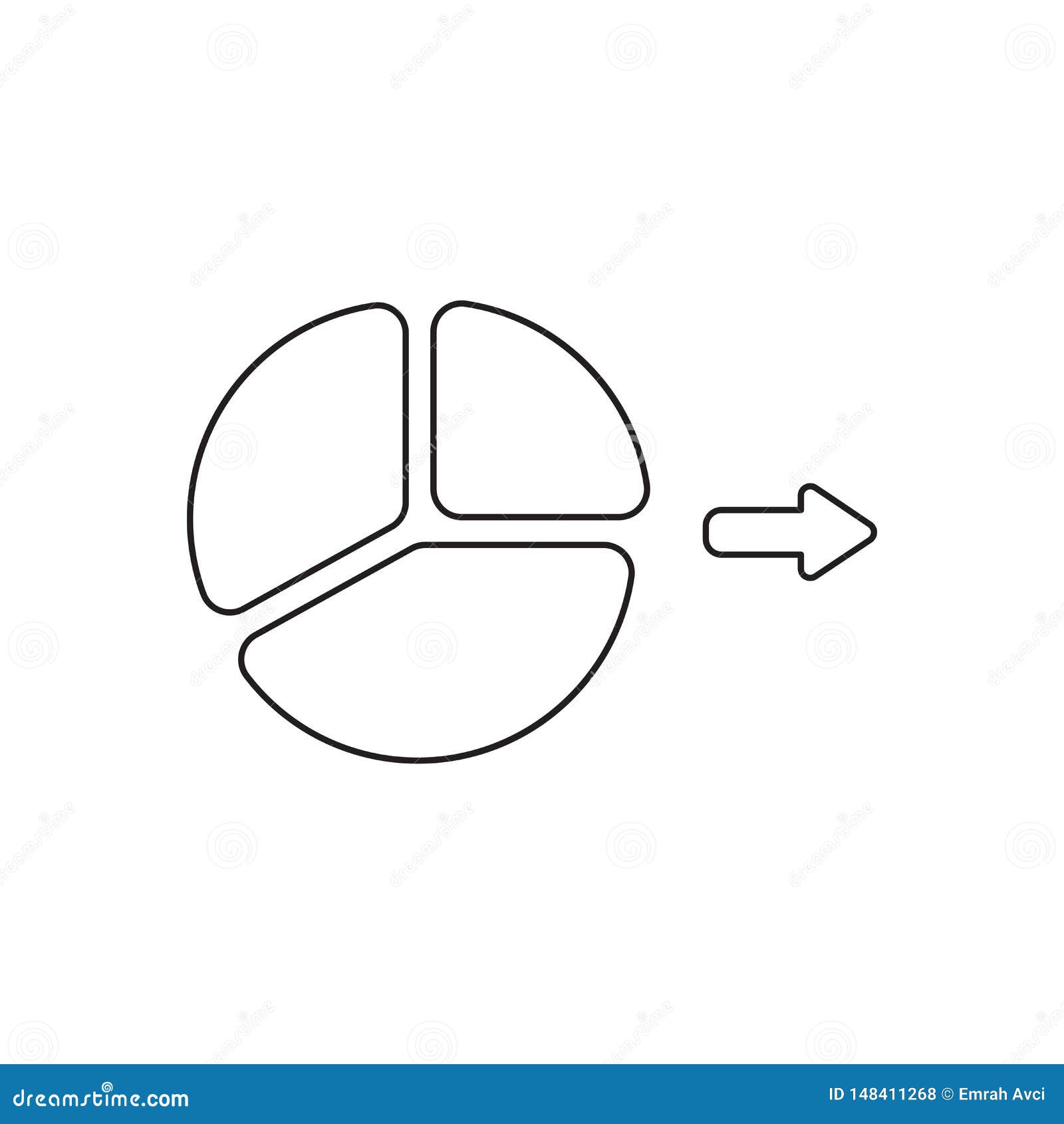 Vector Icon Concept of Three Parts Diagram Stock Vector - Illustration ...