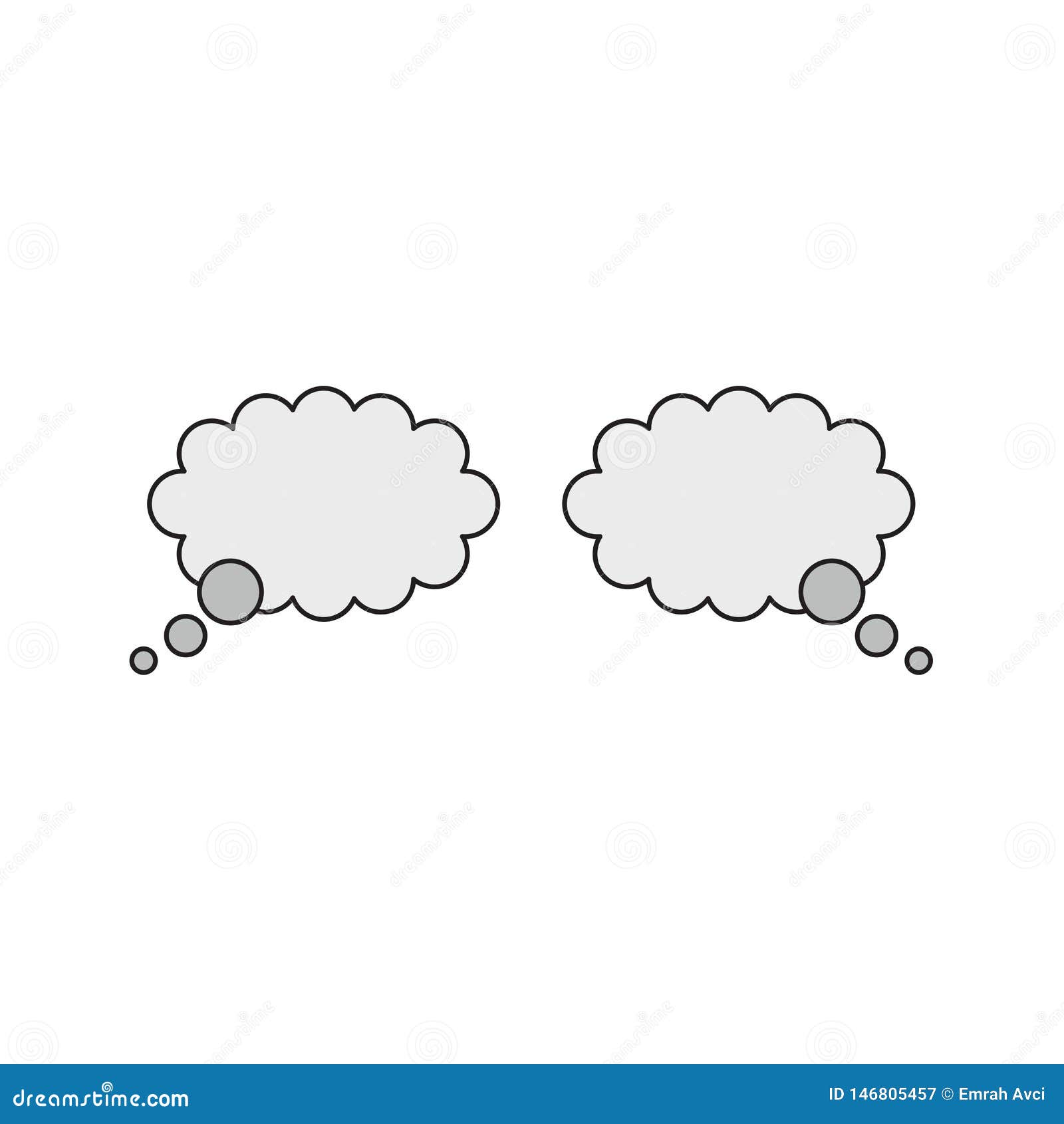 Vector Icon Concept of Two Thought Bubbles Stock Vector - Illustration ...