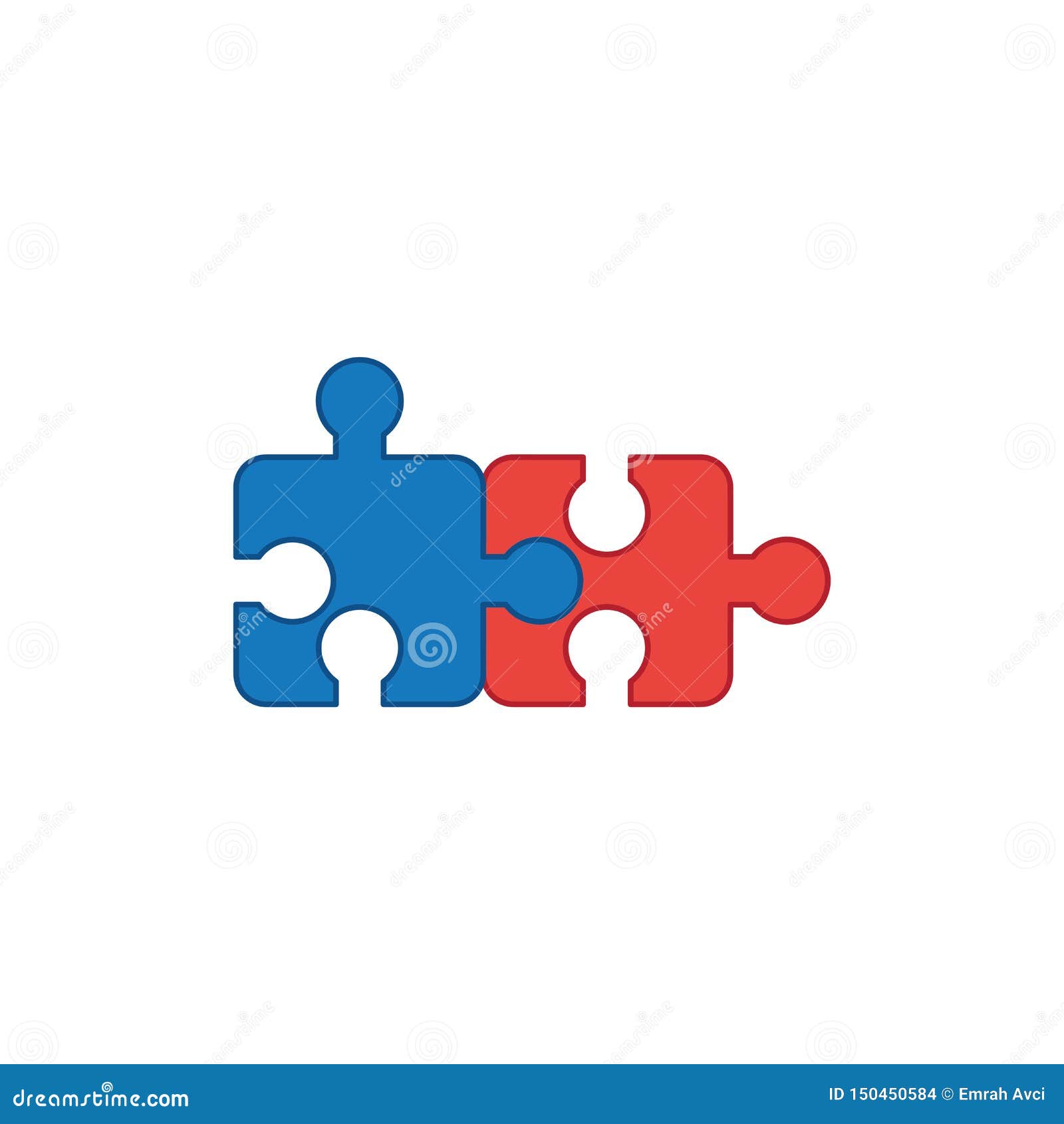 Vector Icon Concept of Two Puzzle Pieces Connected Stock Vector ...