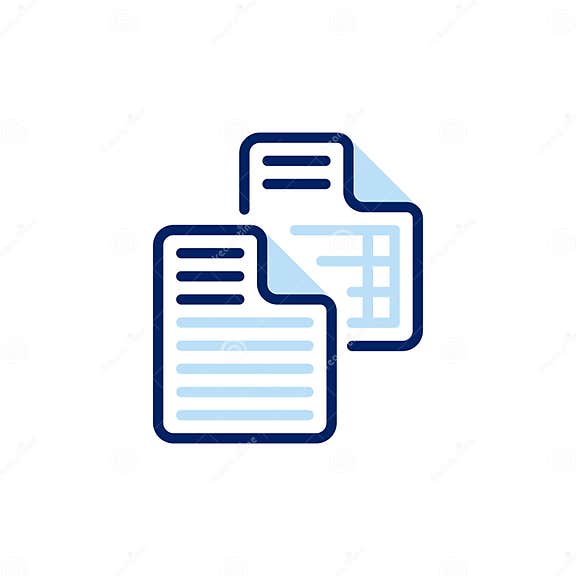 Vector Icon Concept of Two Stacked Notes or Documents with Folded ...
