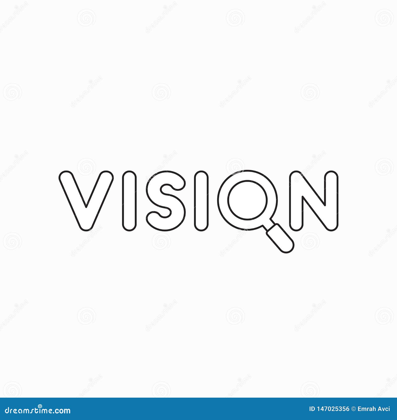 Vector Icon Concept of Vision Word with Magnifying Glass Stock Vector ... Vector Icon Concept of Vision Word with Magnifying Glass Stock Vector ...