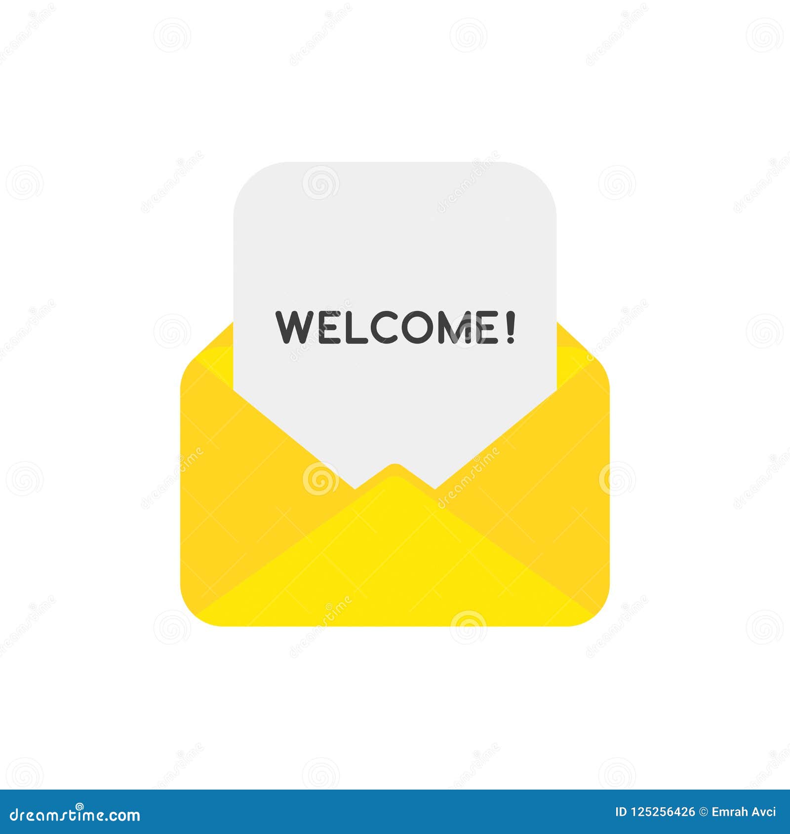 Vector Icon Concept of Welcome Paper Inside Mail Envelope Stock Vector ...