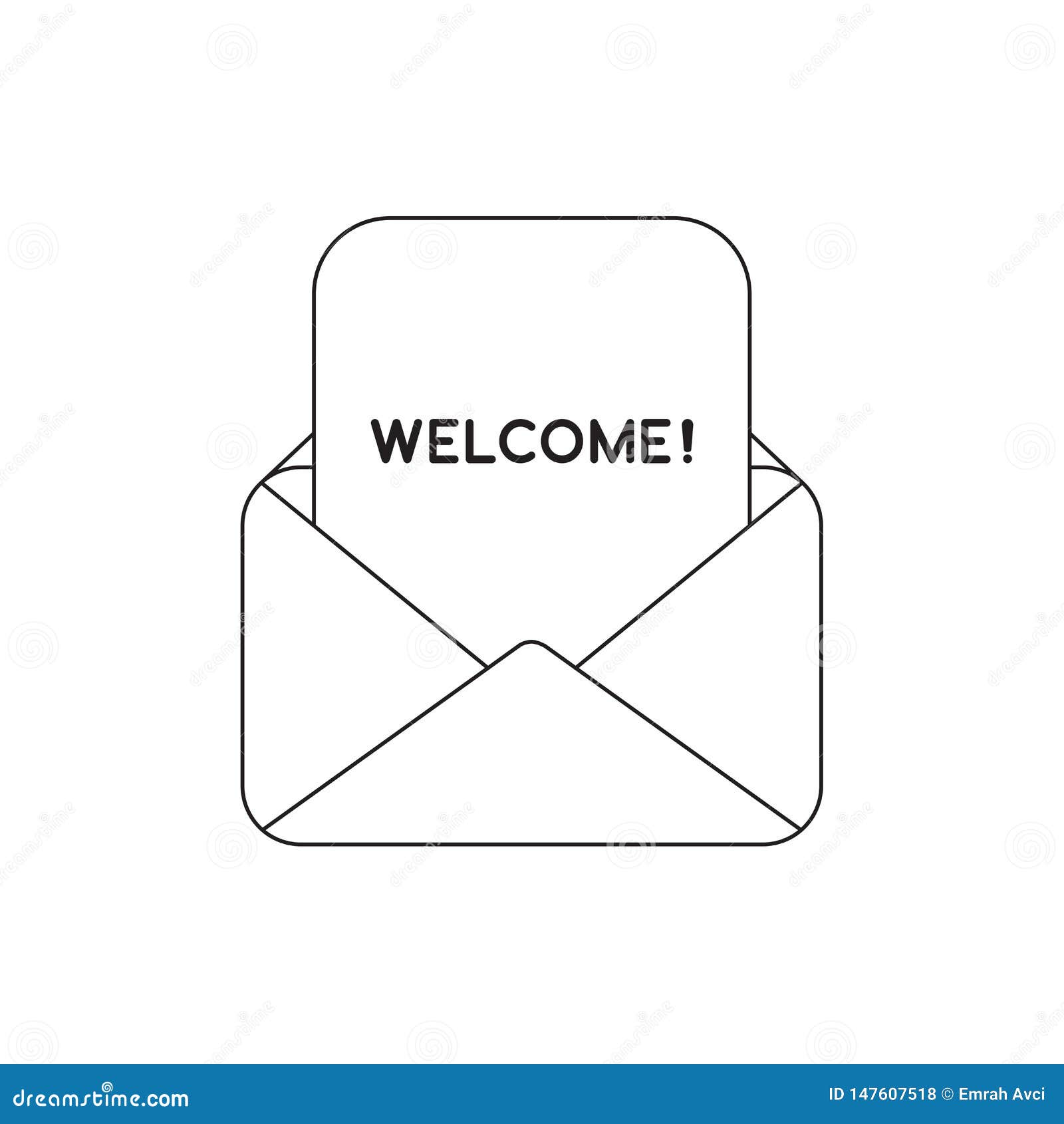 Vector Icon Concept of Welcome Paper Inside Mail Envelope Stock Vector ...