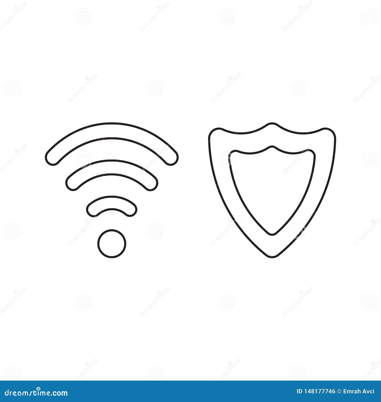 Vector Icon Concept of Wireless Wifi Symbol with Shield Stock Vector ...