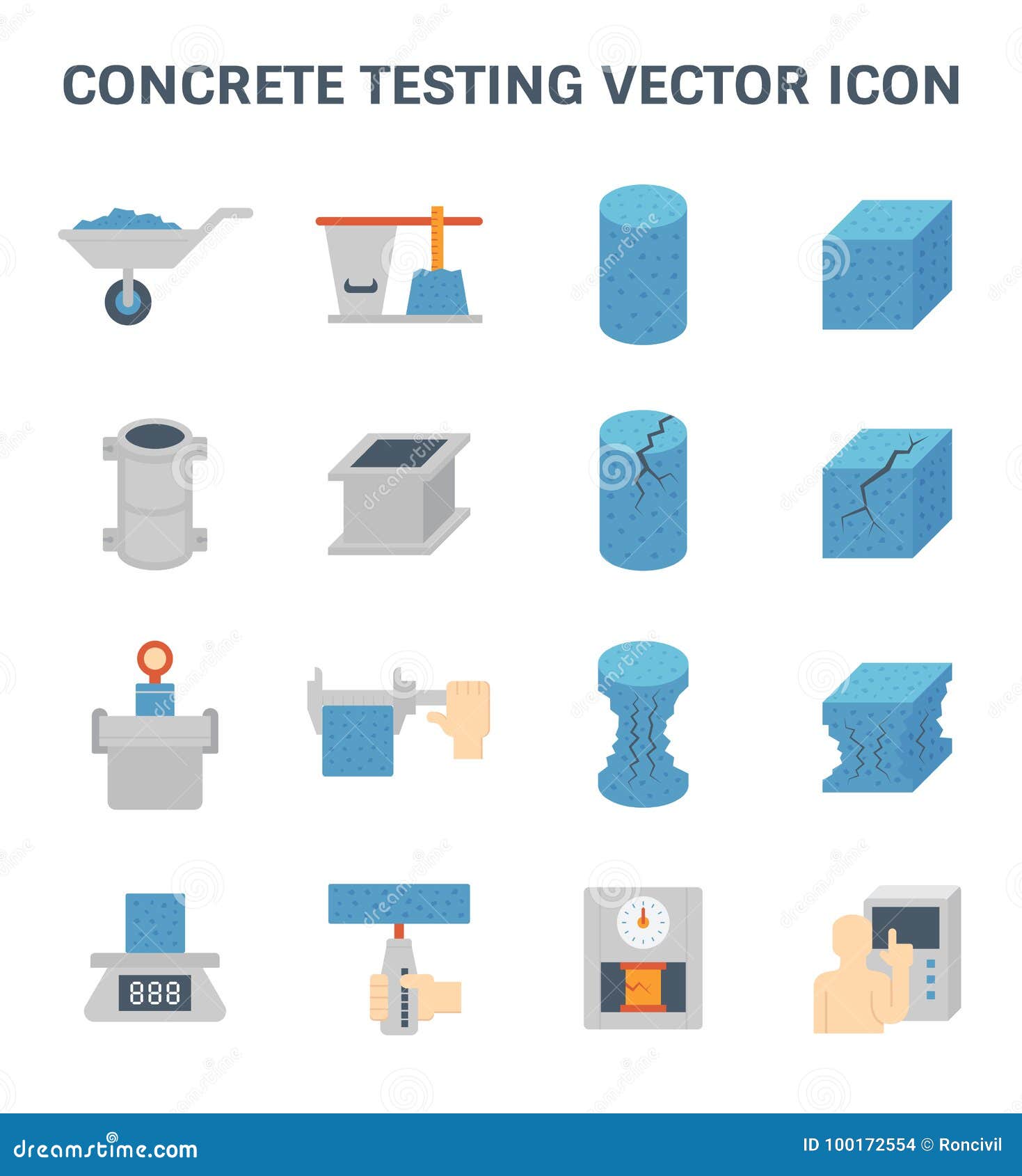 Concrete testing icon stock vector. Illustration of inspection - 100172554