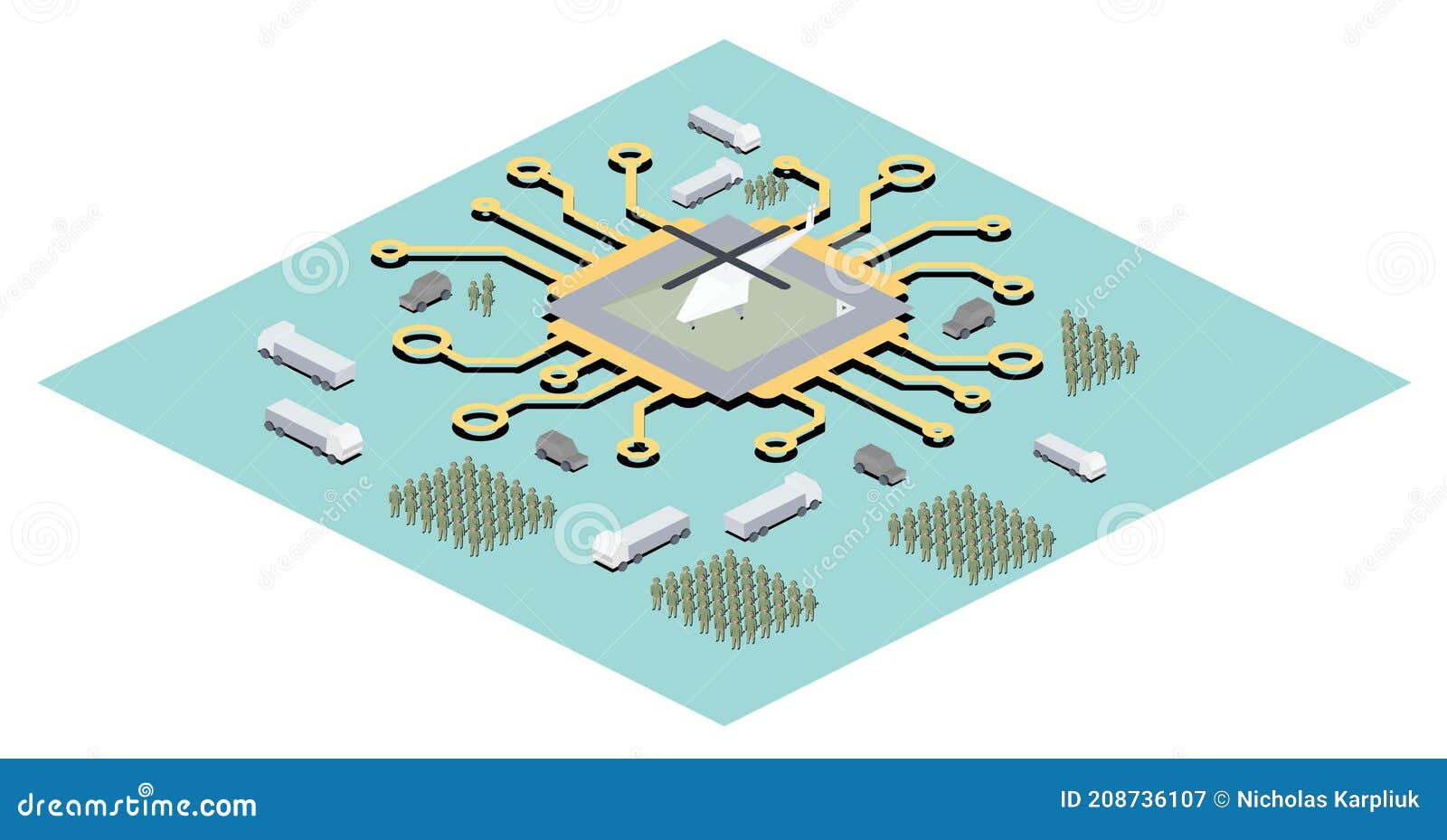 Vector Icon. CPU Processor. Army Military Equipment Stock Vector ...
