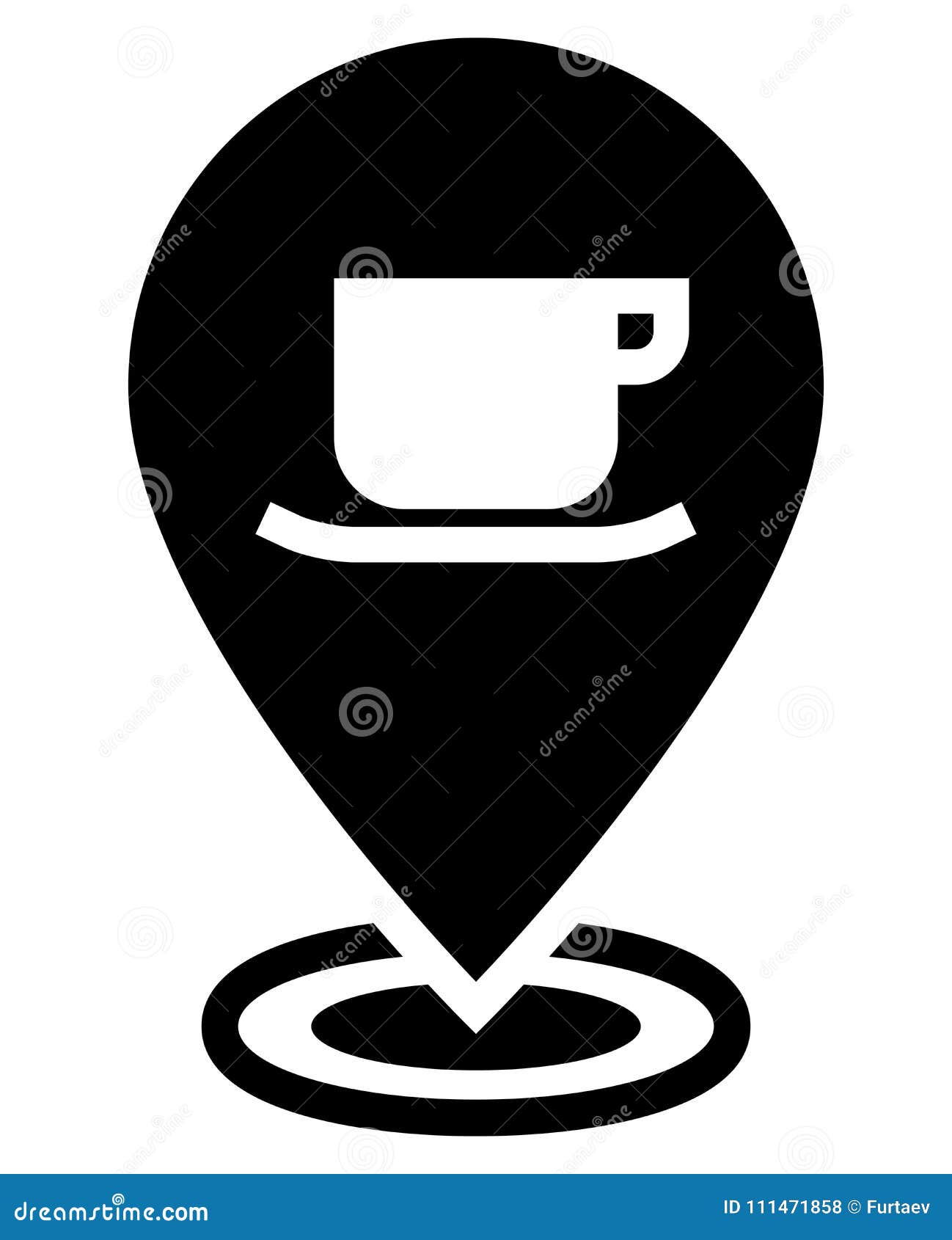 Cafe map pointer icon stock vector. Illustration of sign - 111471858