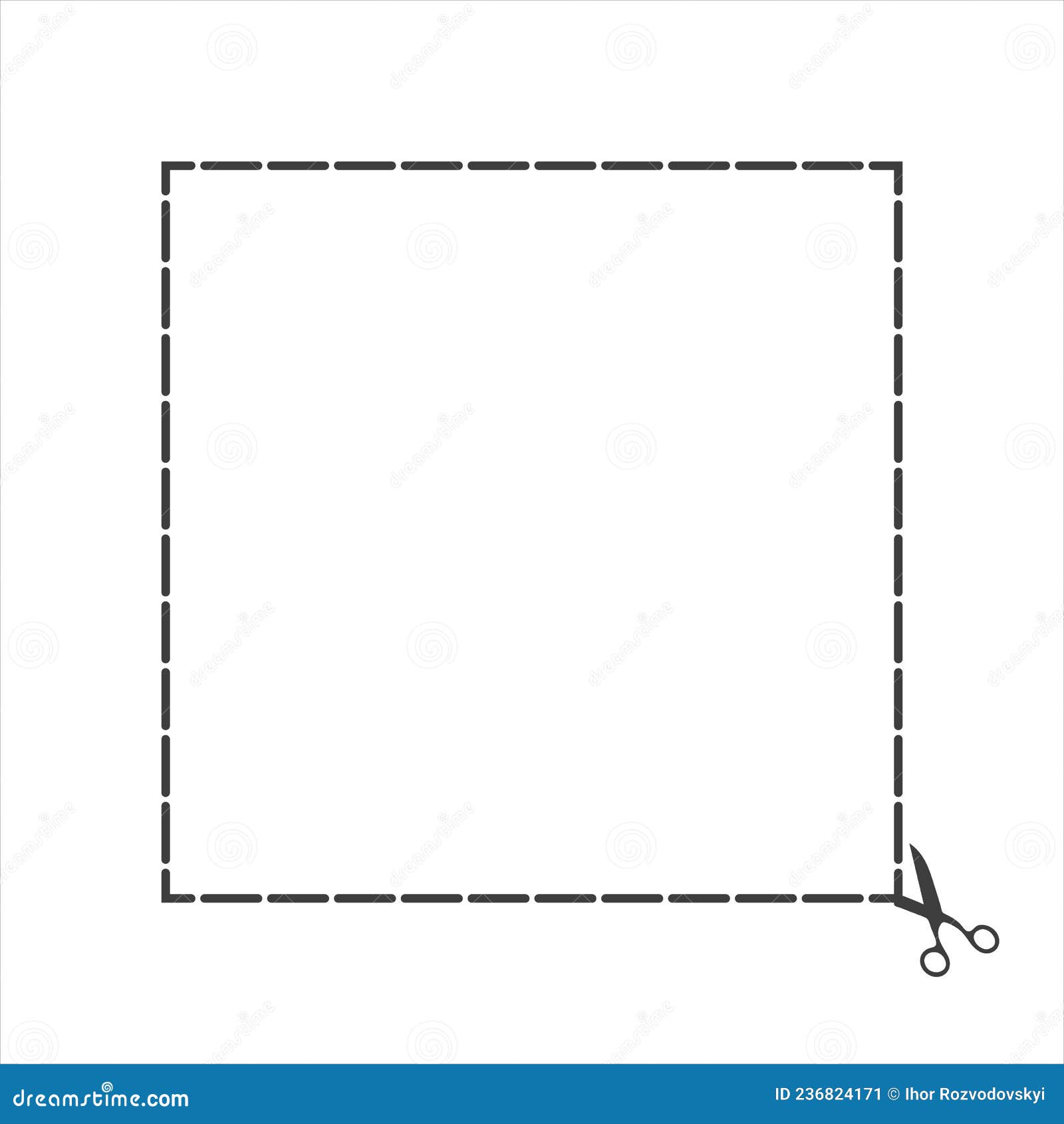 Vector Icon Cut Along the Contour. Icon Dotted Line and Scissors on ...