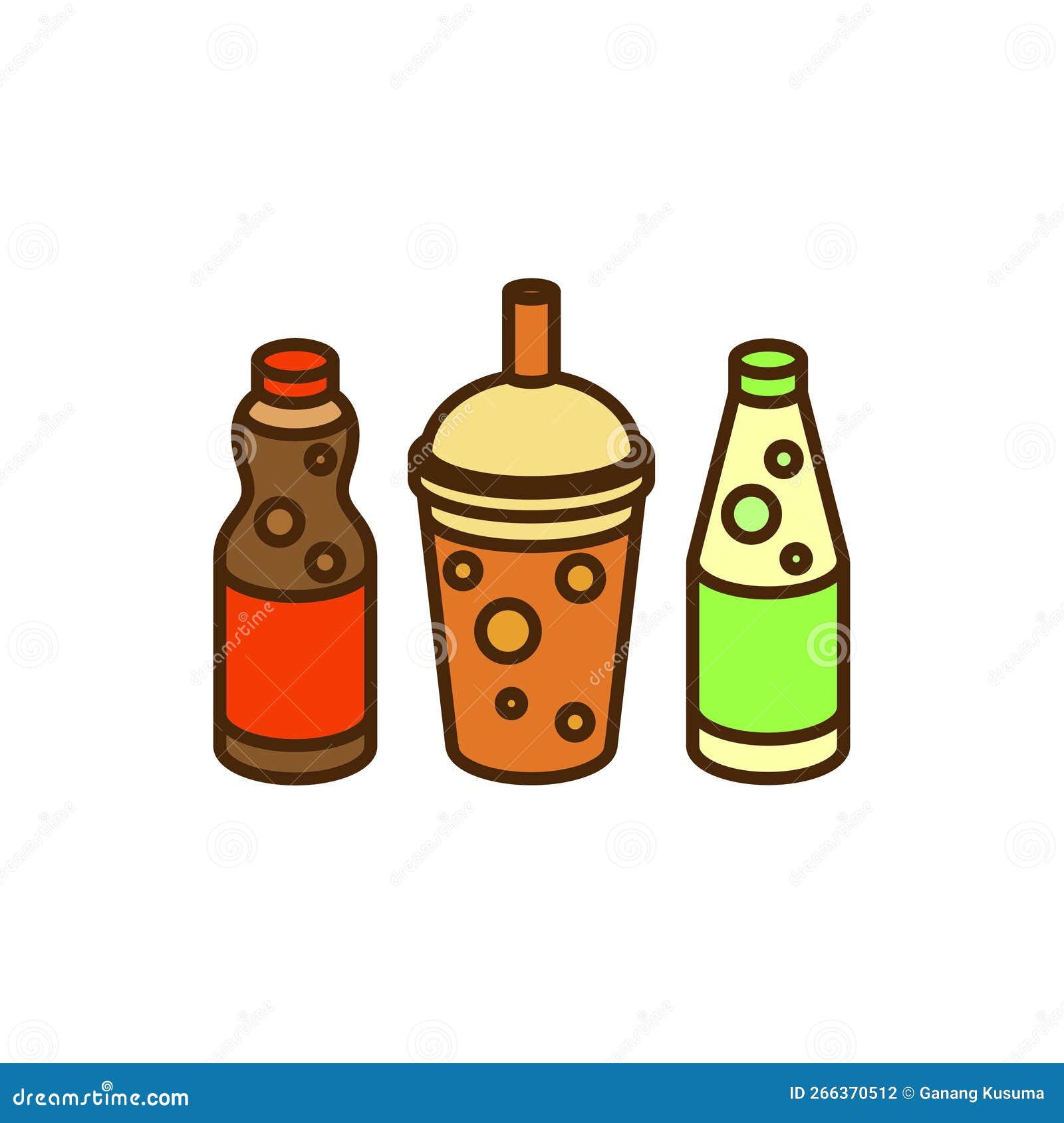 Vector Icon of Cute Doodle Soft Drink and Cola Stock Vector ...