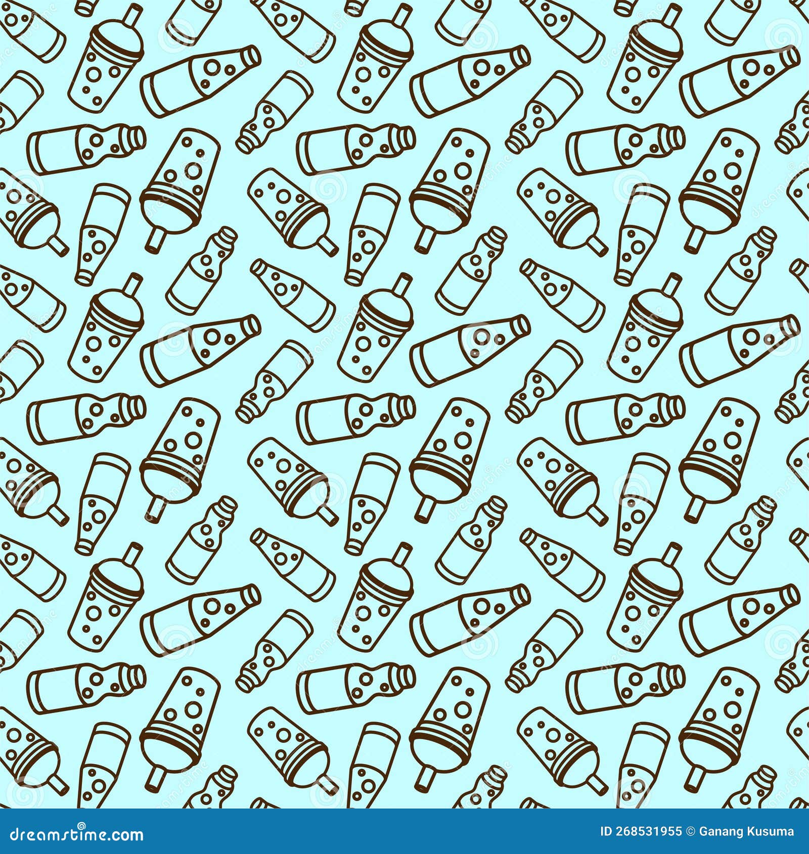 Vector Icon of Cute Pattern Line Doodle Soft Drink and Cola Stock ...